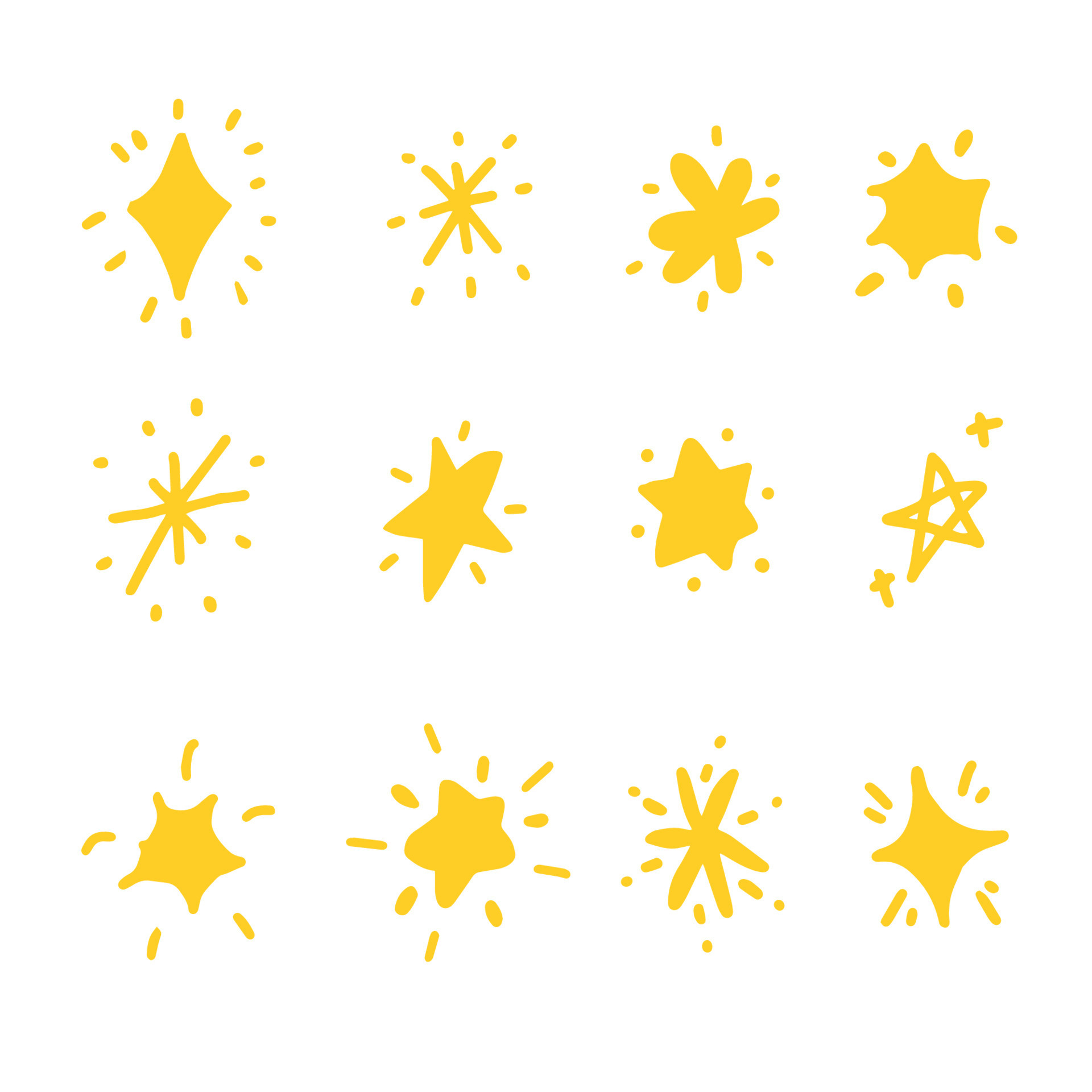 Set of sparkle star and starburst hand-drawn. Doodle style. 14053527 Vector Art at Vecteezy