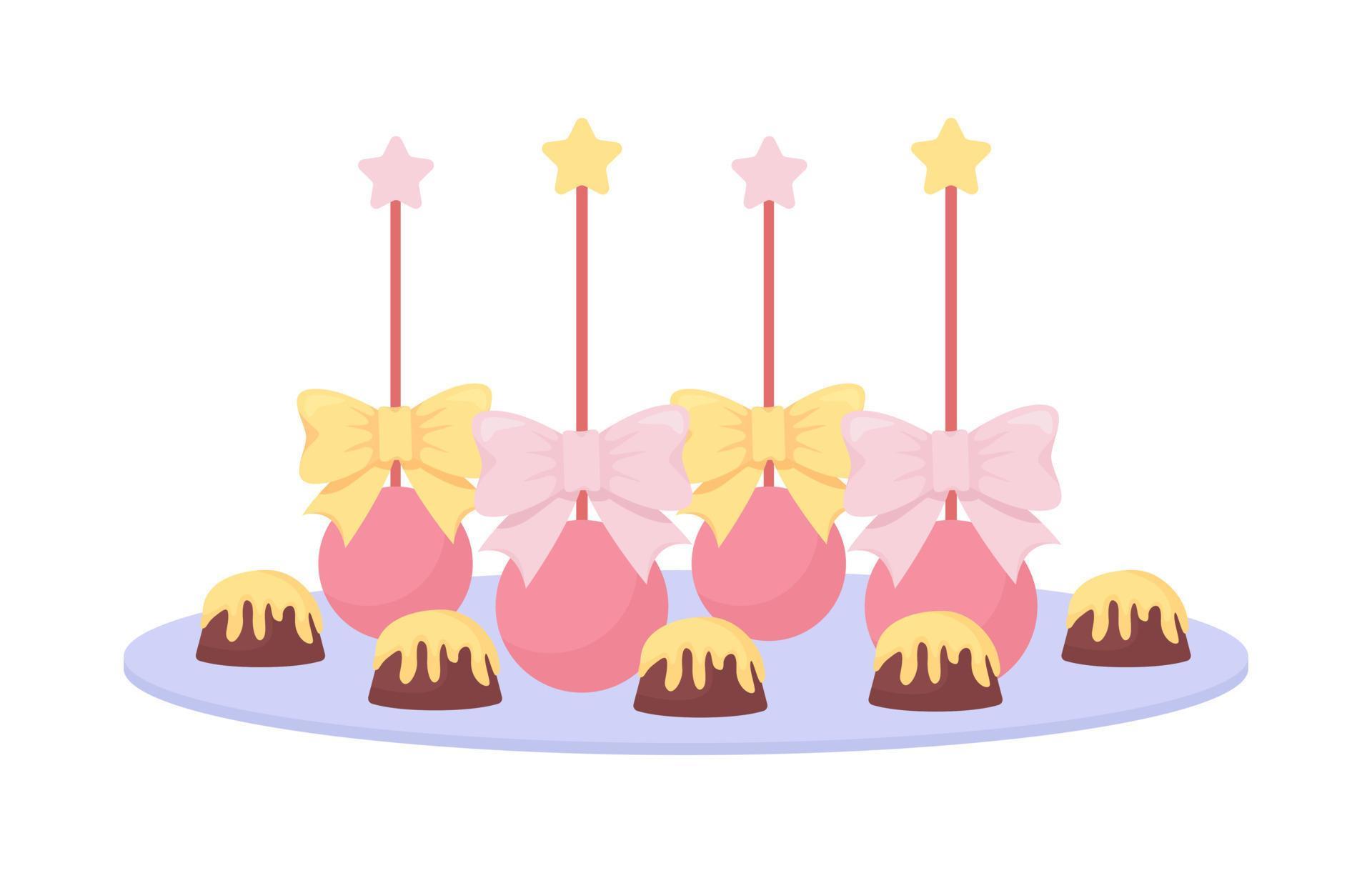 Decorated Sweets Semi Flat Color Vector Object Editable Element Full Sized Item On White