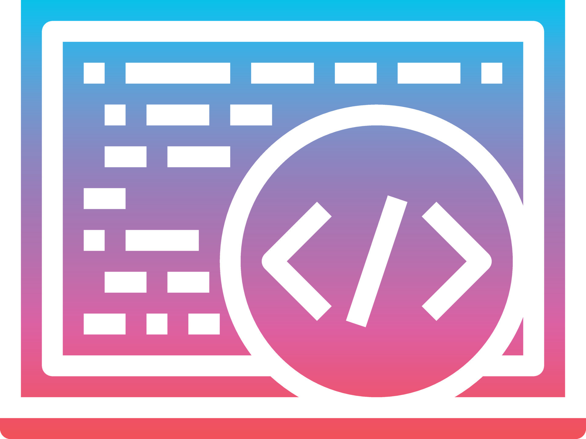 Programming Computer Laptop Coding Tag Gradient Solid Icon 14053895
