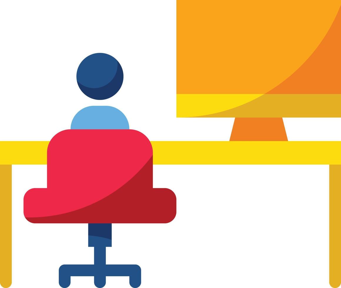 working employee computer desk operator - flat icon 14054027 Vector Art ...