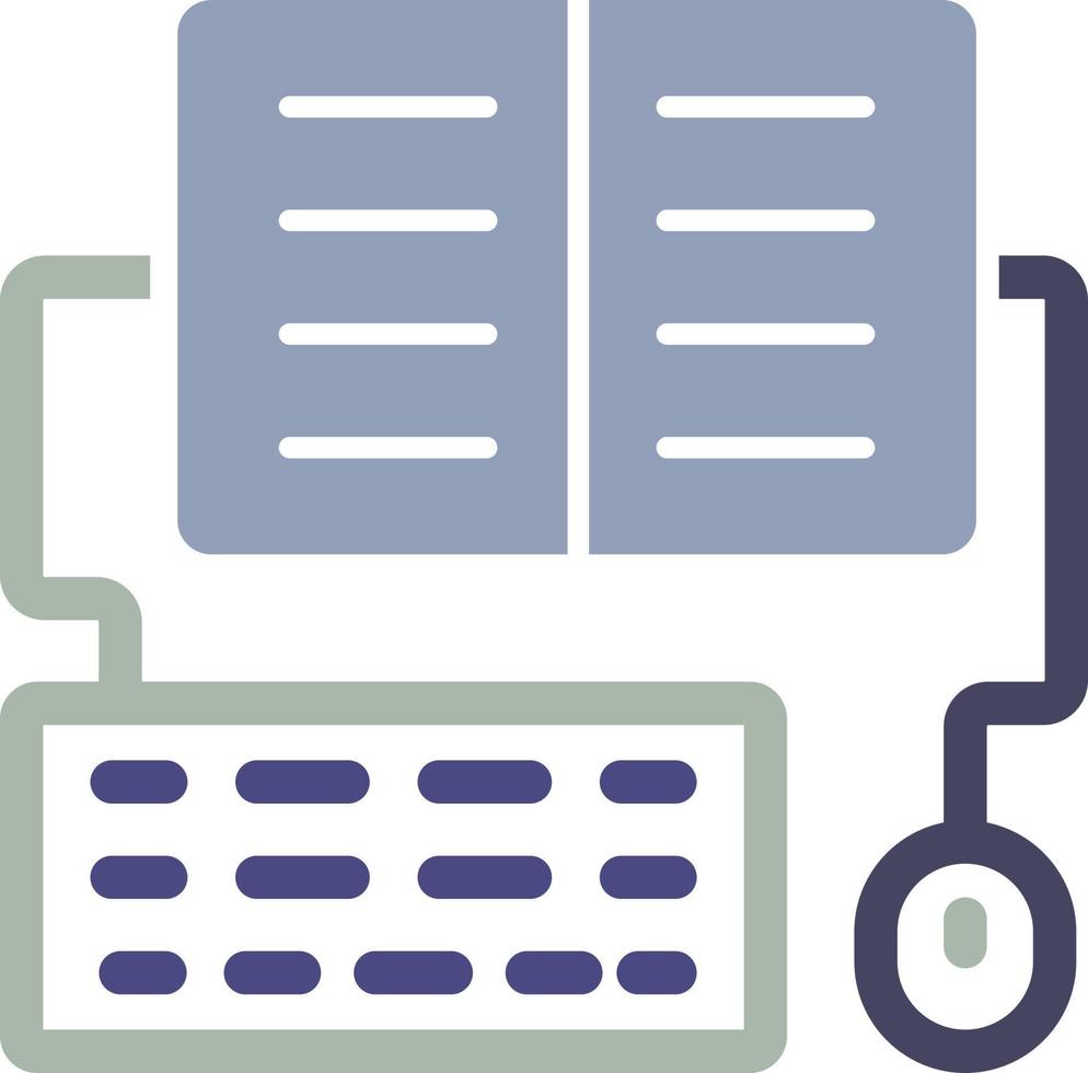 deberes, capacitación en línea, teclado, ícono de color del mouse ...