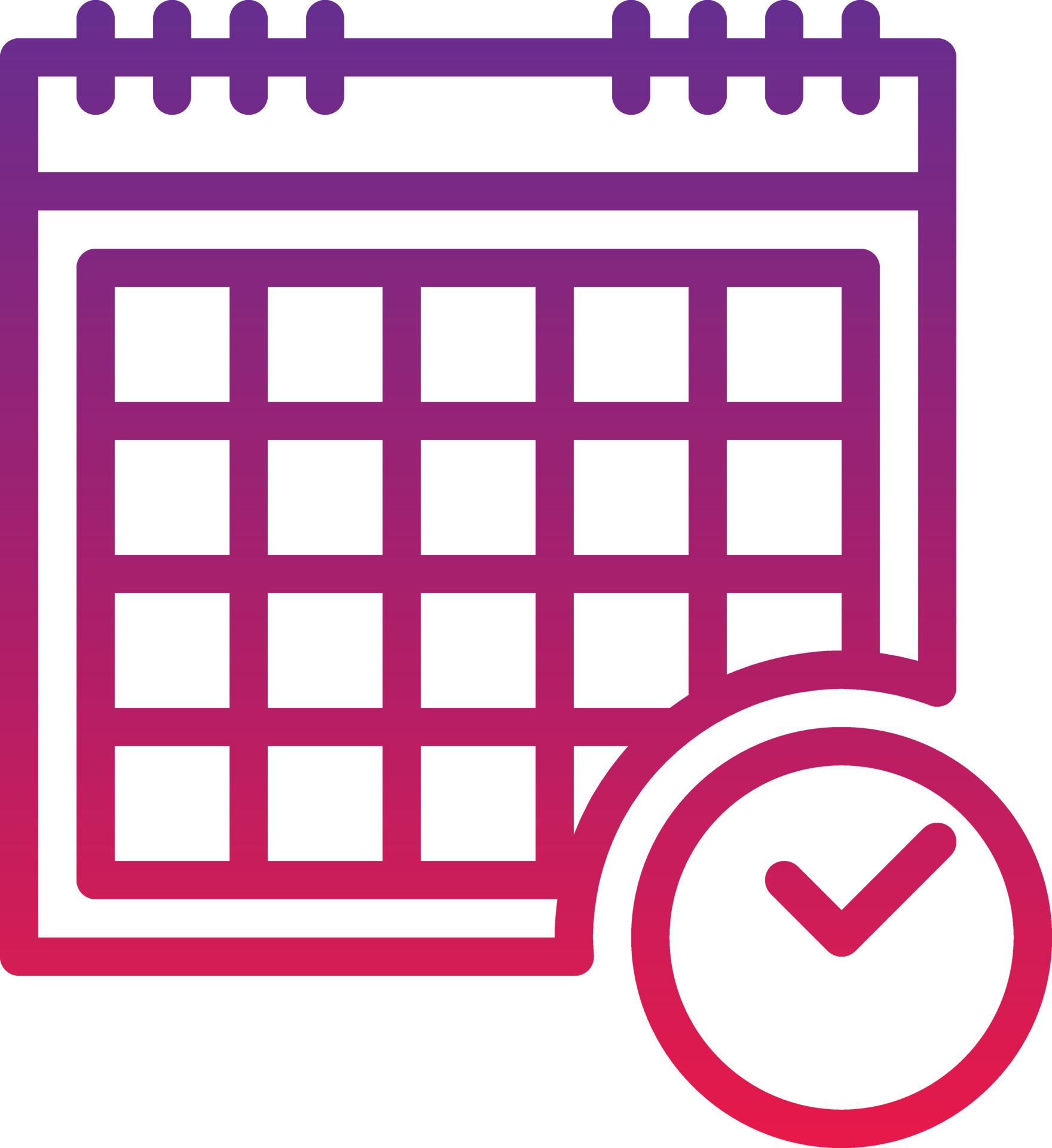 Calendar Planning Clock Time Date Gradient Icon 14054299 Vector Art
