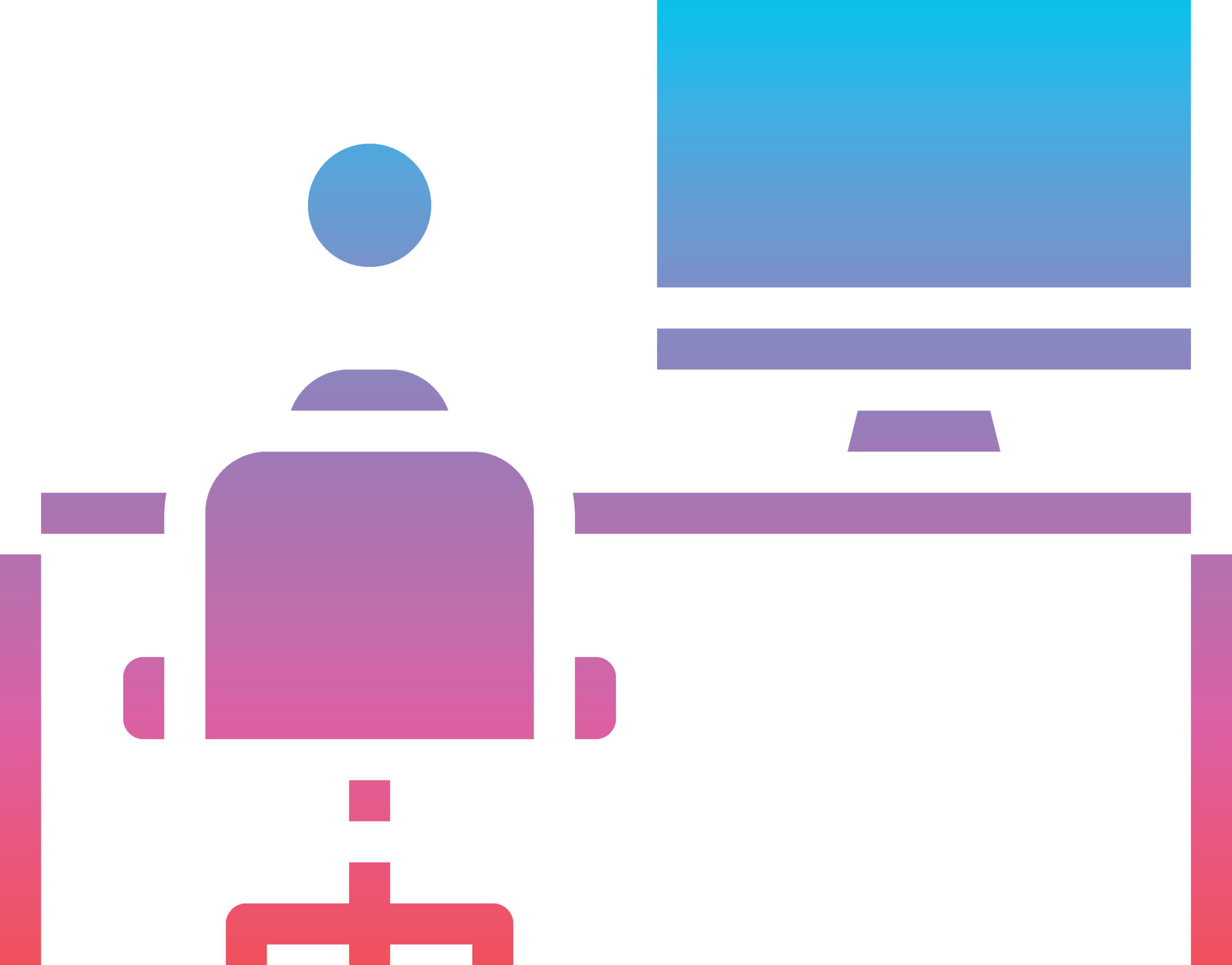 working employee computer desk operator - solid gradient icon 14054393 ...