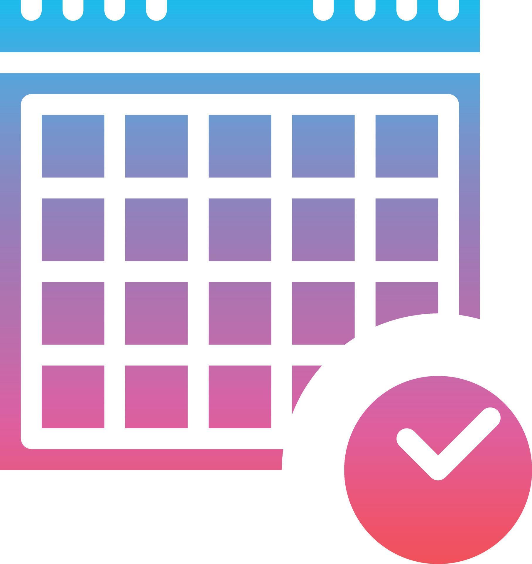 Calendar Planning Clock Time Date Solid Gradient Icon 14054961 Vector