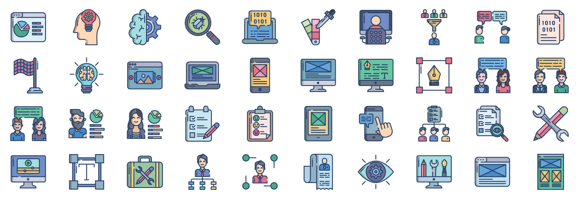 Collection Of Icons Related To Ux Ui Including Icons Like Analytics