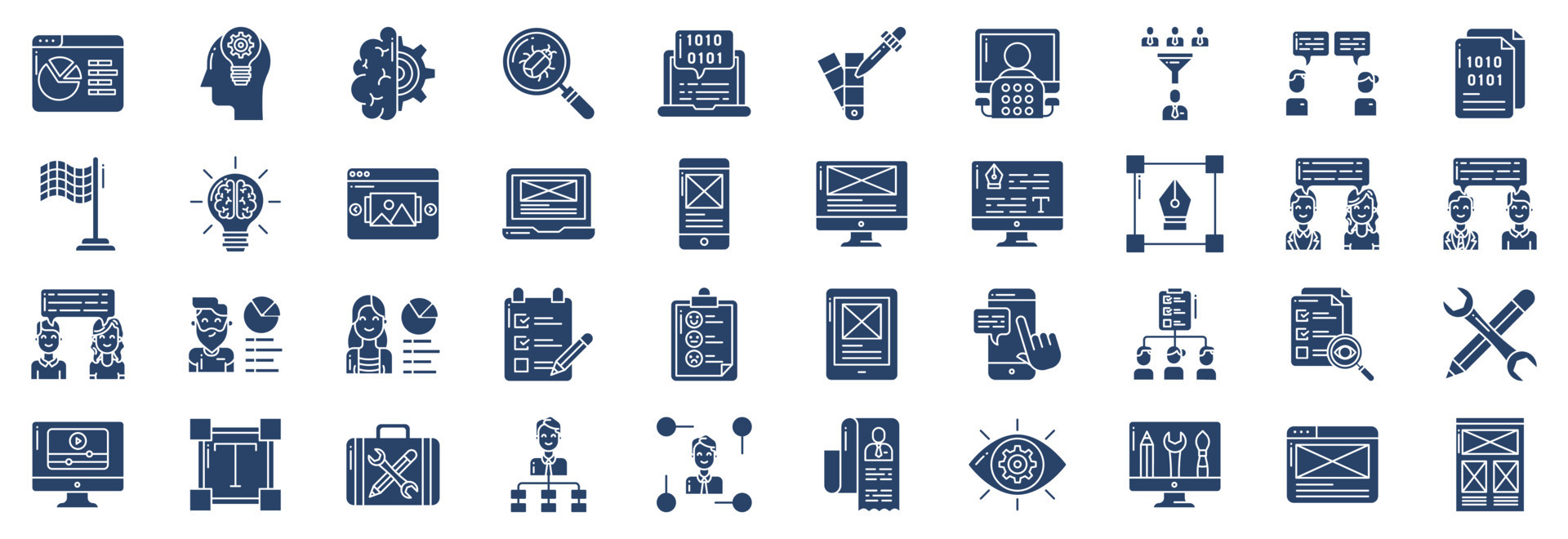 Collection of icons related to UX UI, including icons like Analytics ...