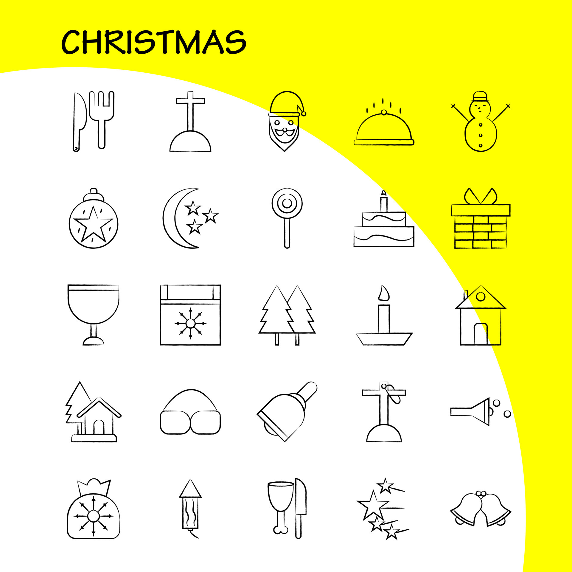 Christmas Hand Drawn Icons Set For Infographics Mobile UXUI Kit And ...