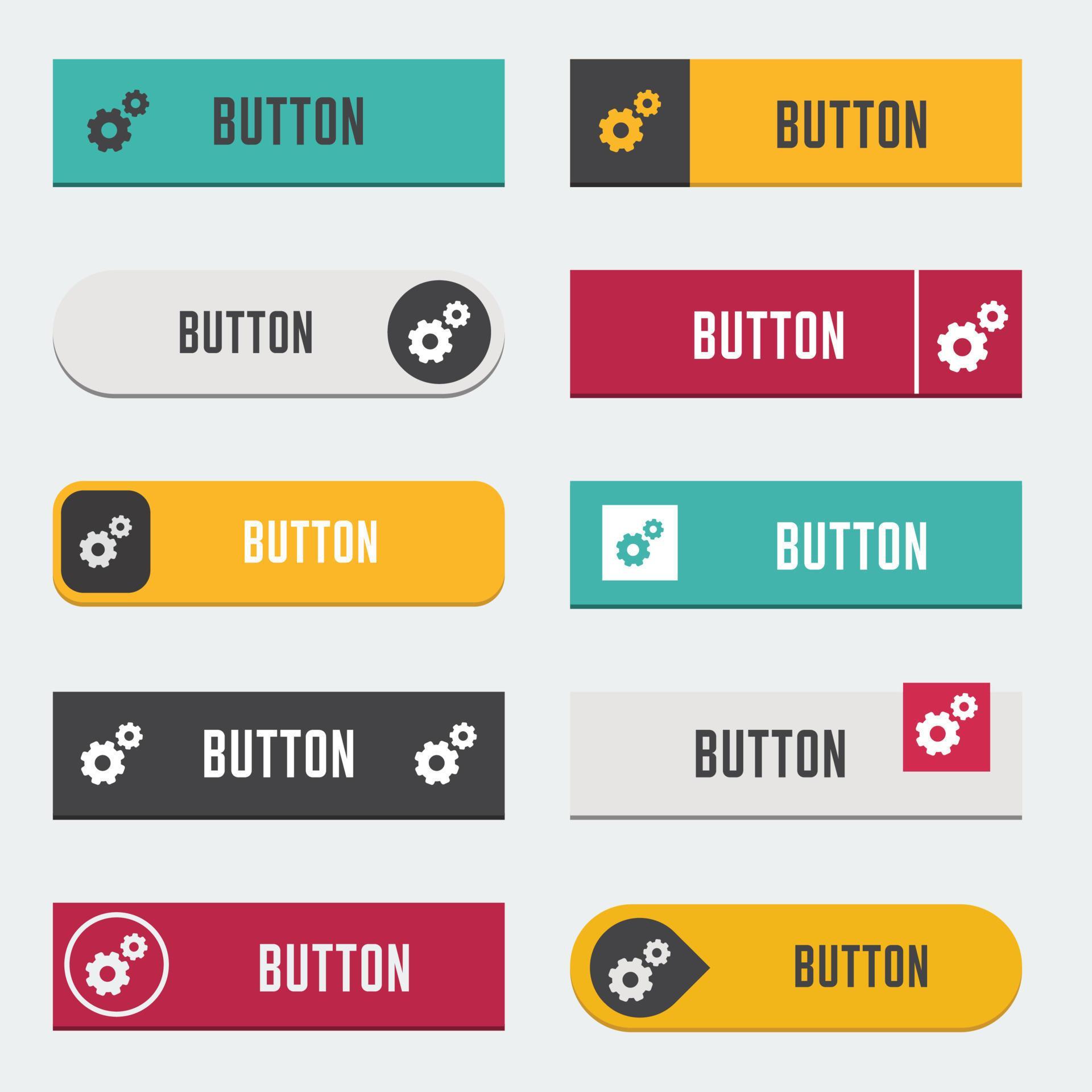 User Interface buttons design set vector 14062178 Vector Art at Vecteezy