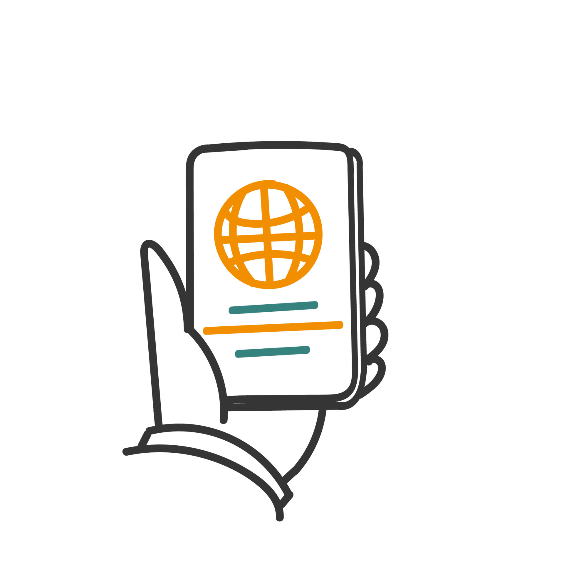 Hand Drawn Doodle Hand Holding Identification Document Passport Illustration 14067883 Vector Art