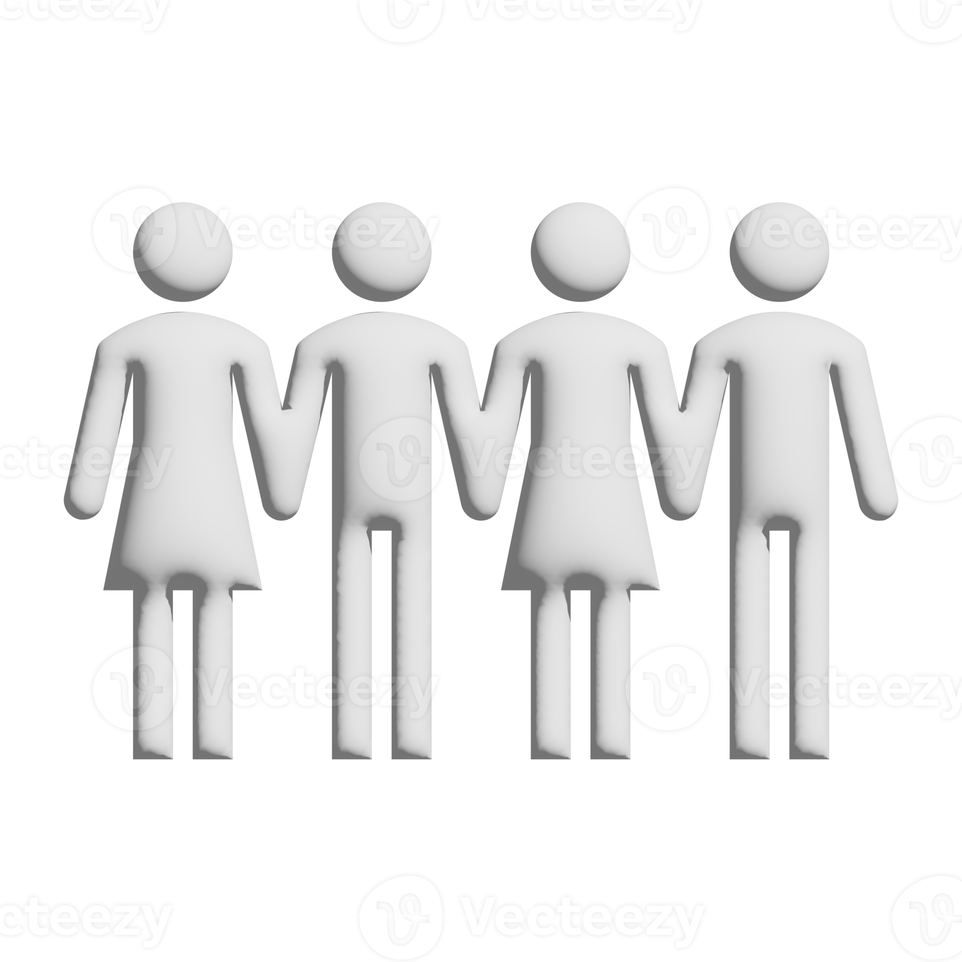Women And Men Icon 3d Design For Application And Website Presentation 14070045 Png