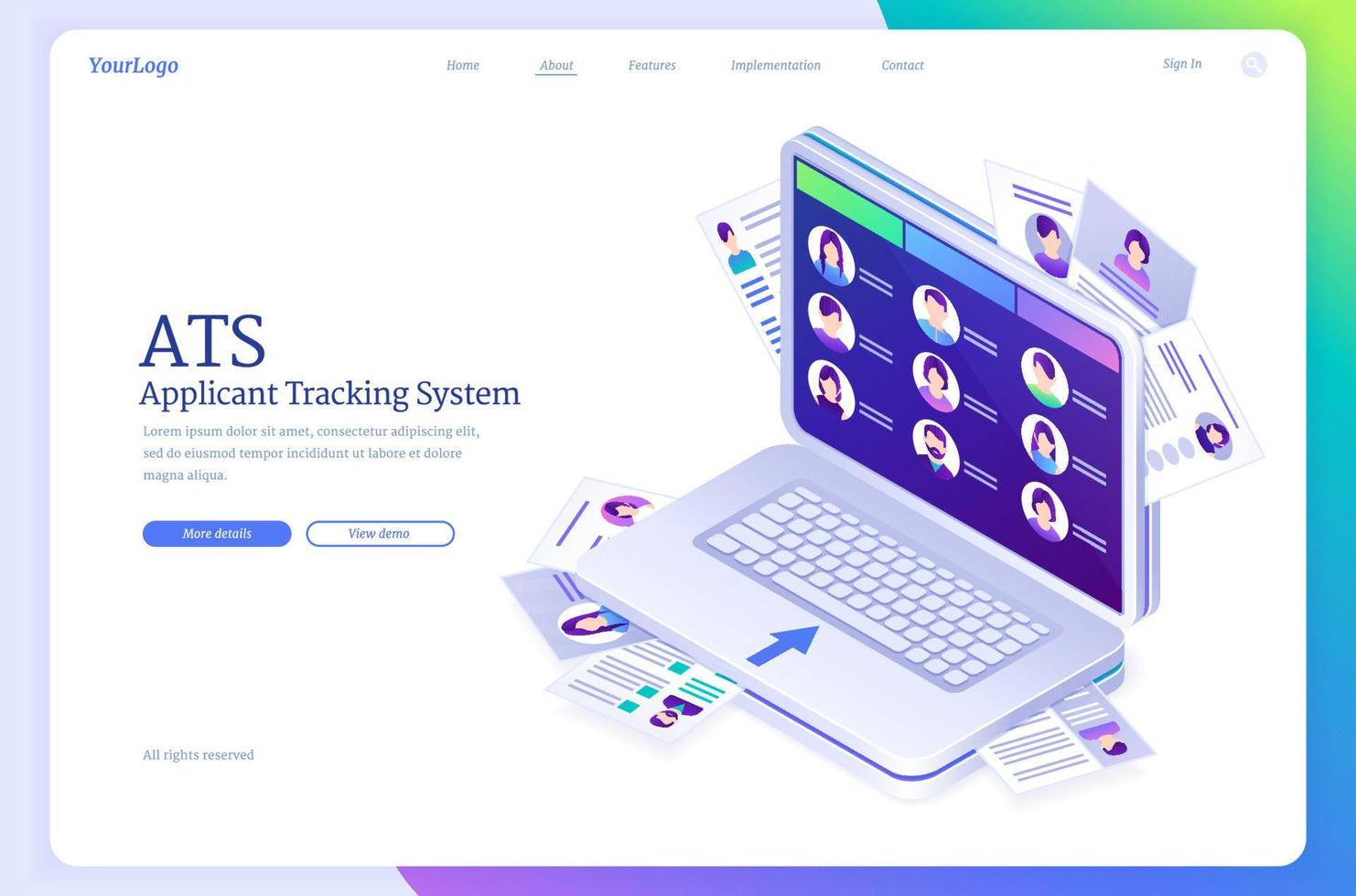 ATS, applicant tracking system isometric landing 14071193 Vector Art at ... ATS, applicant tracking system isometric landing 14071193 Vector Art at ...