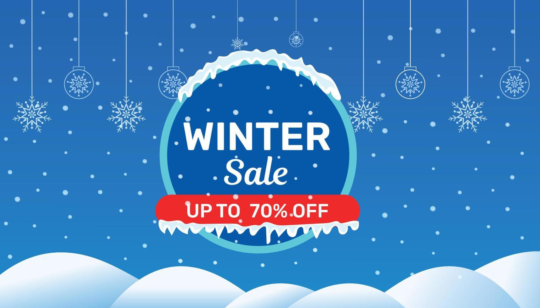 Winter sale background with discount sale banner design. 14071317 Vector Art at Vecteezy