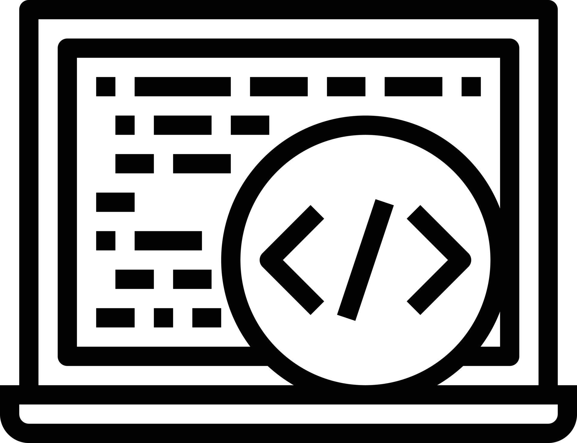 Programming Computer Laptop Coding Tag Outline Icon 14071581 Vector Art At Vecteezy