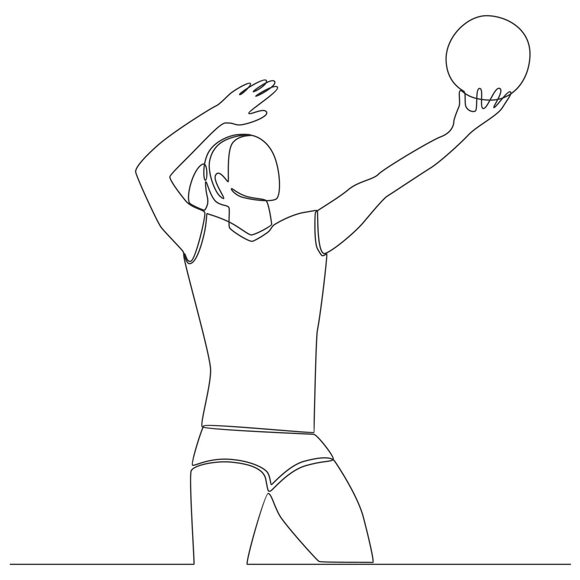 Volleyball Player Continuous Line Drawing Vector Line Art 14072915