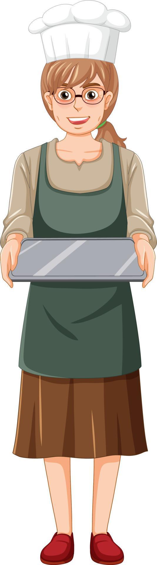 A baker cartoon character 14074197 Vector Art at Vecteezy