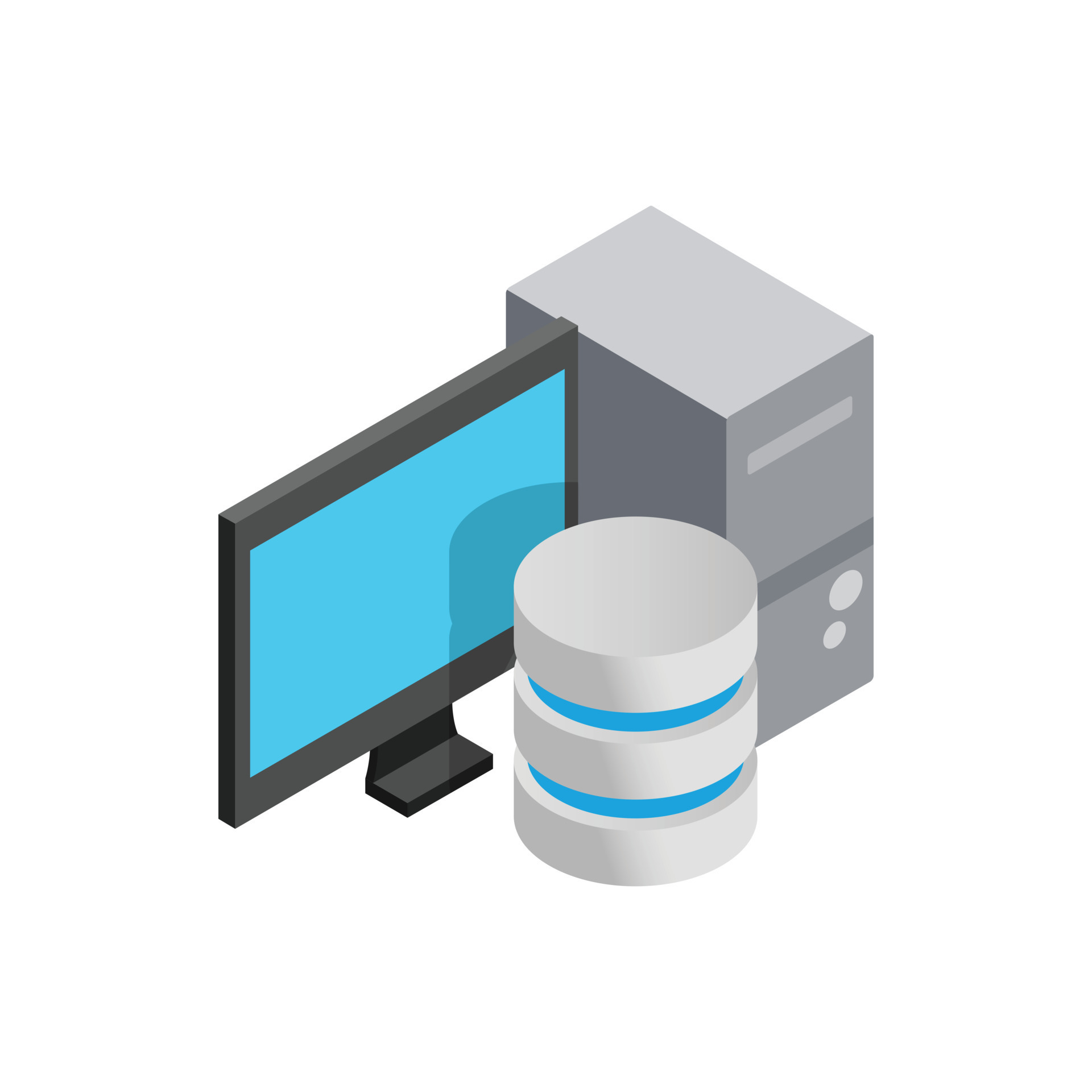 Computer data storage icon, isometric 3d style 14074456 Vector Art at ...