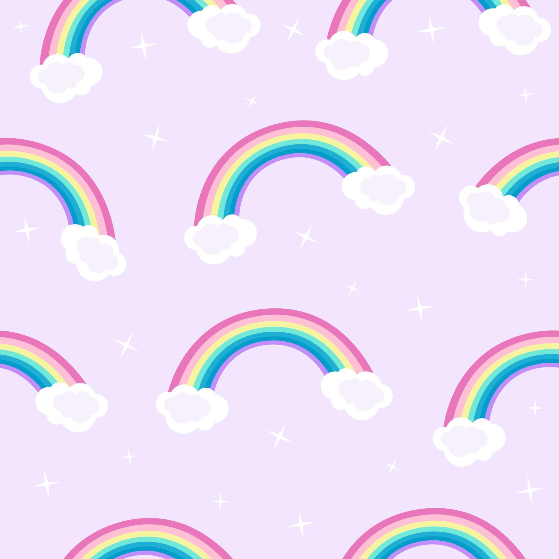 Seamless pattern with rainbow and clouds. Pattern can be used in print or typography 14074922 ...