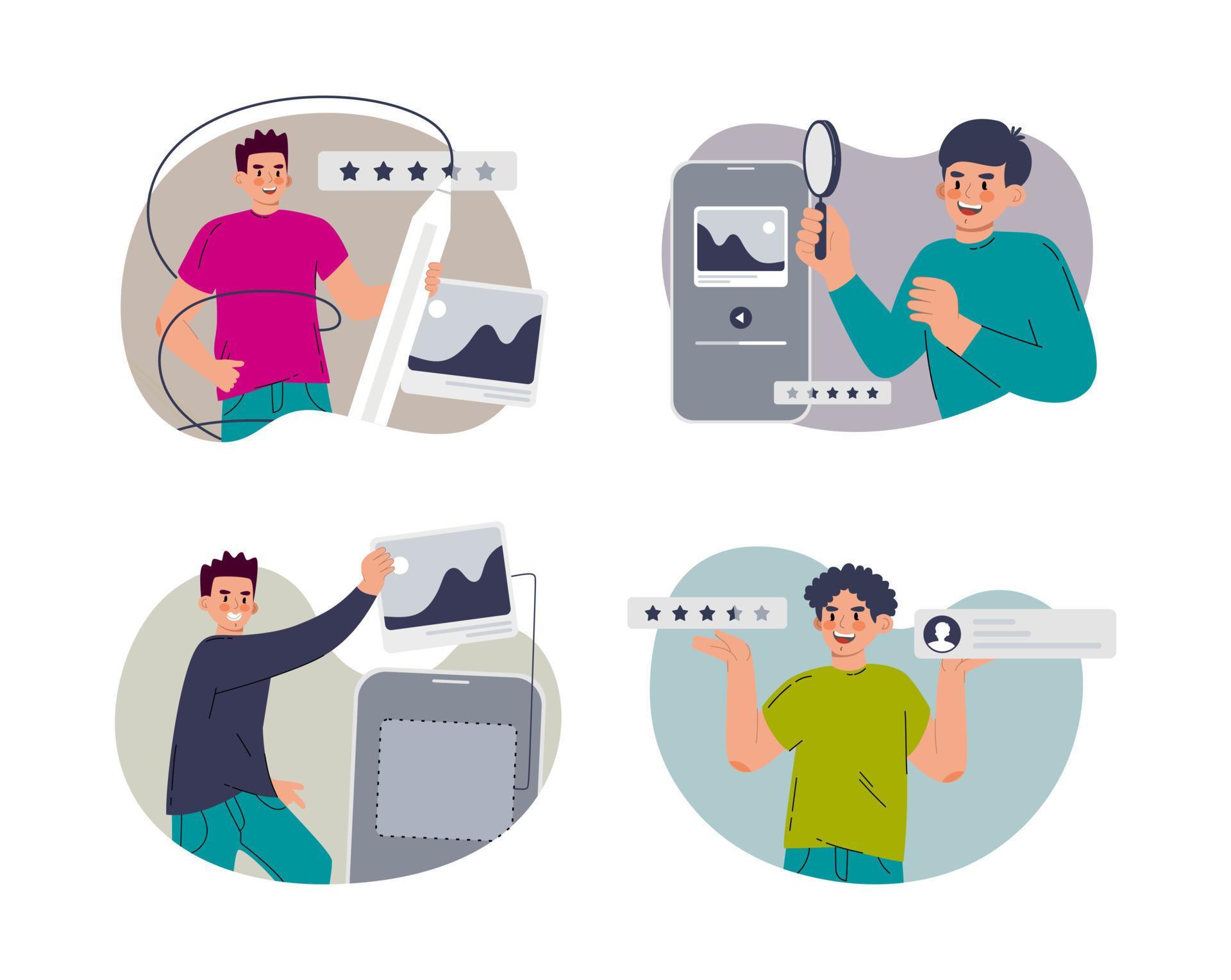 Set Men Are Designers Of Mobile Applications And Websites Ui Ux Designer Arrangement Interface