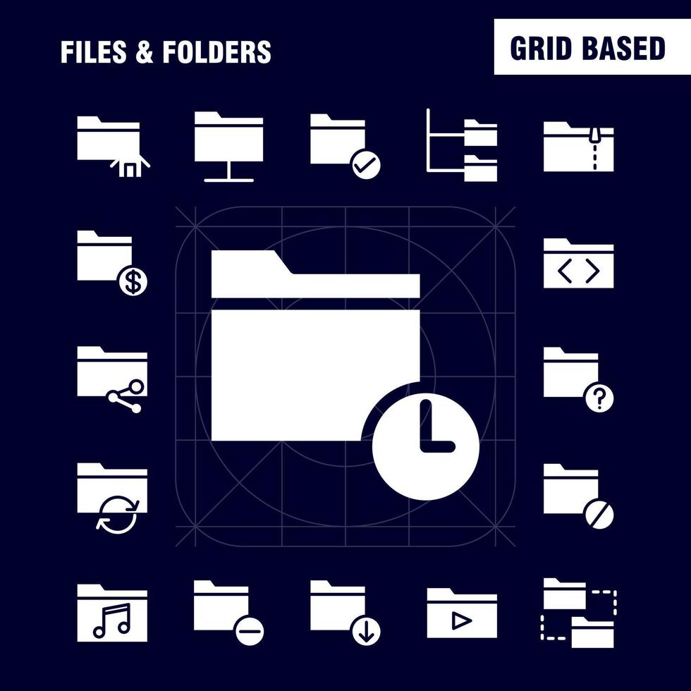 Files And Folders Solid Glyph Icon Pack For Designers And Developers ...