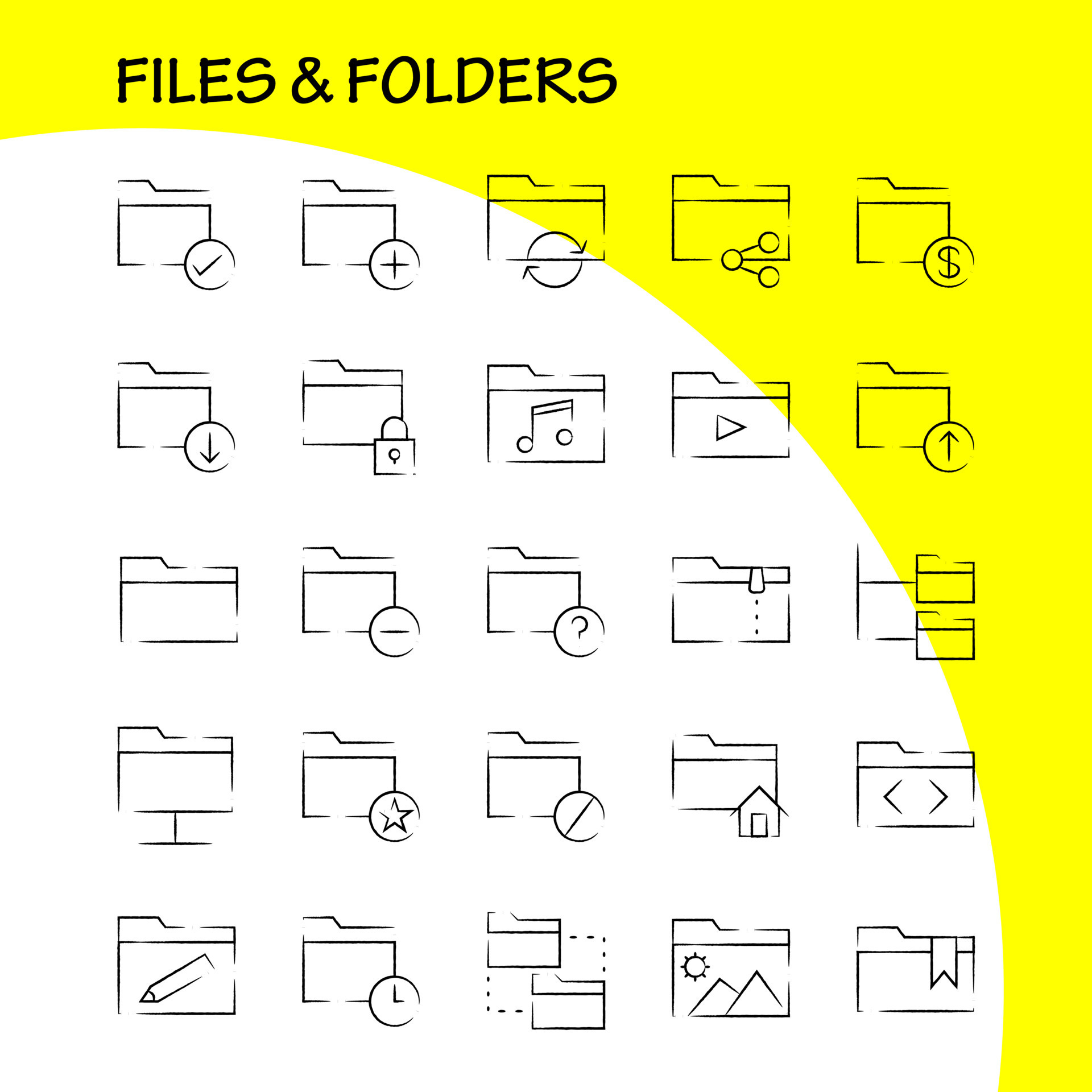 Files And Folders Hand Drawn Icon Pack For Designers And Developers ...