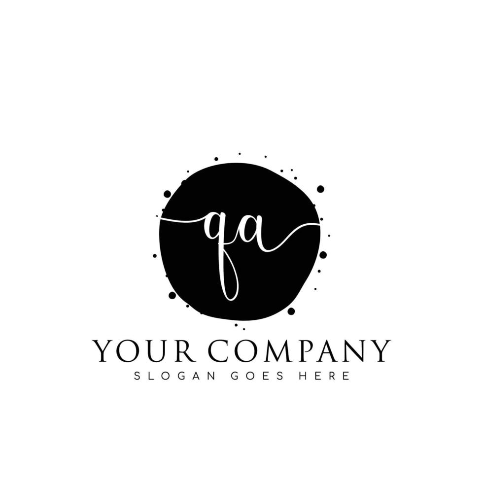 Initial Qa Beauty Monogram And Elegant Logo Design Handwriting Logo Of Initial Signature