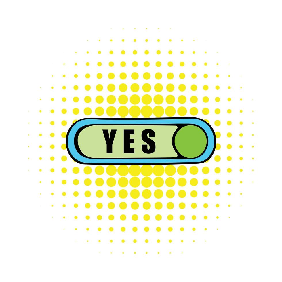 Toggle Switch In Yes Position Icon Comics Style 14144373 Vector Art At