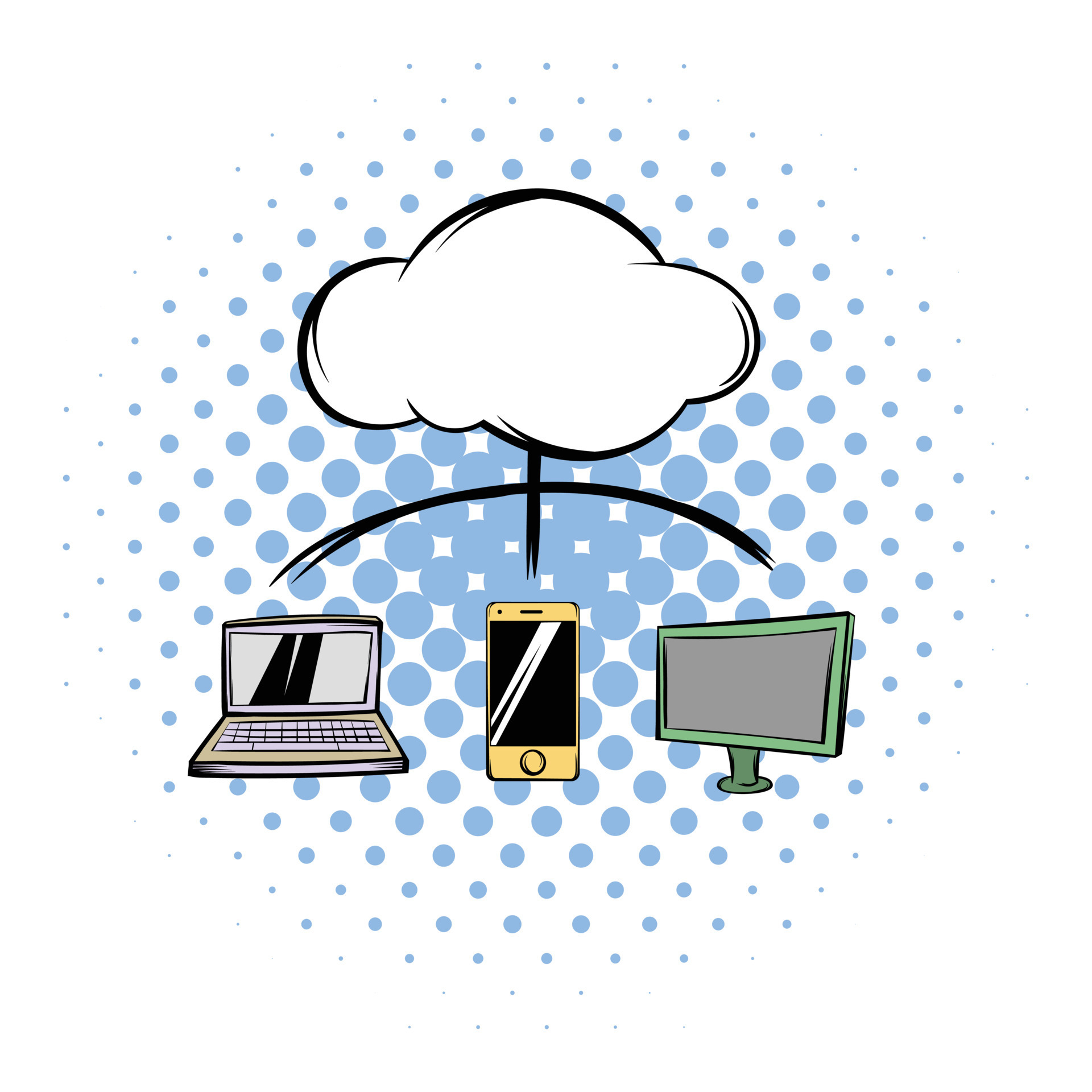 Cloud-computing connection comics icon 14152867 Vector Art at Vecteezy