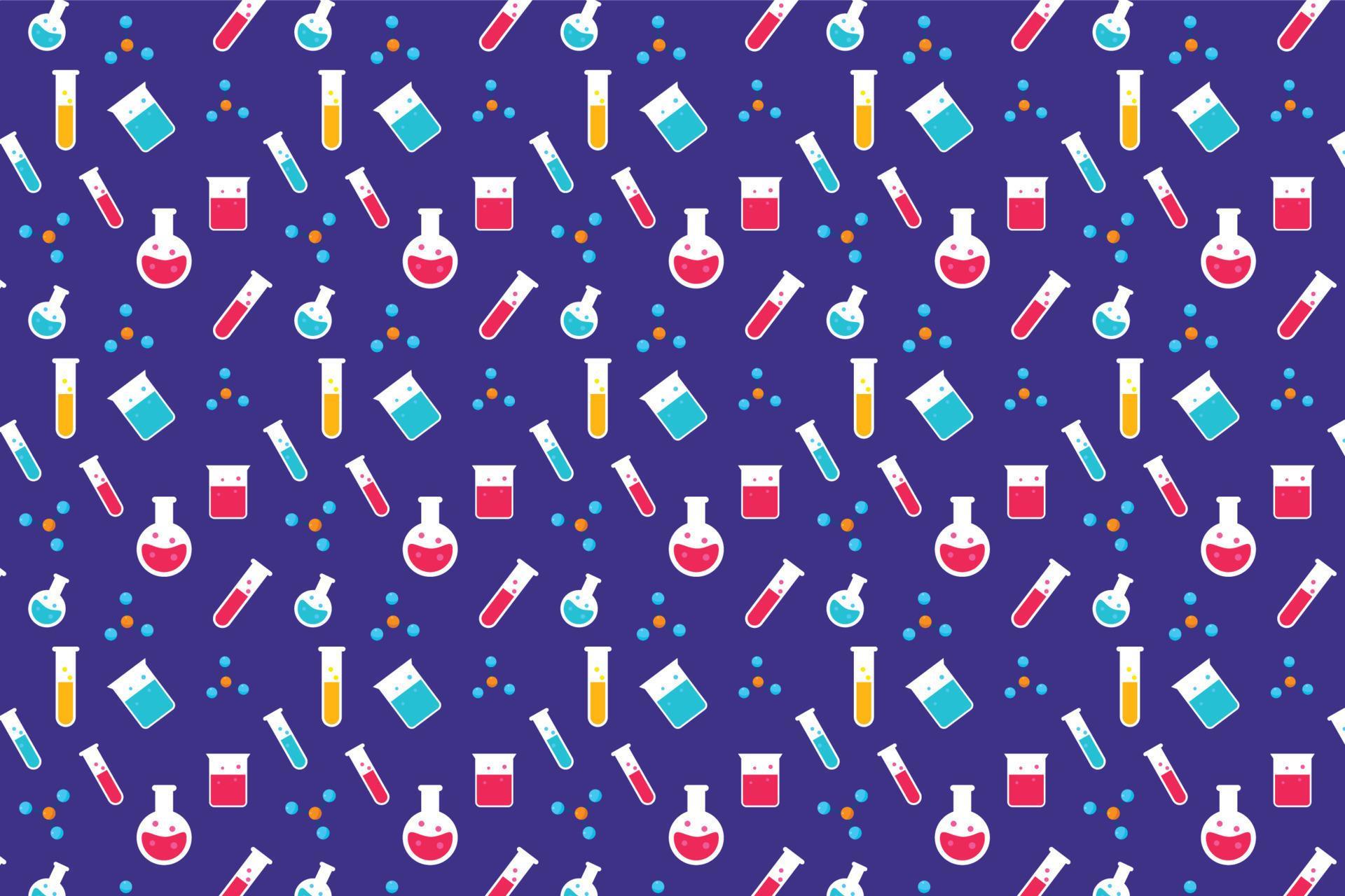 Seamless science pattern background vector with molecular basis and ...