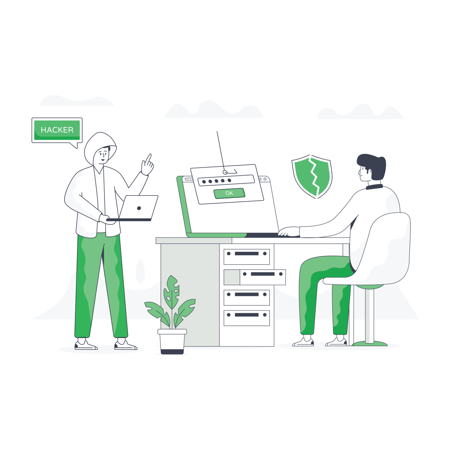 Modern Flat Illustration Of Password Hacking 14158841 Vector Art At