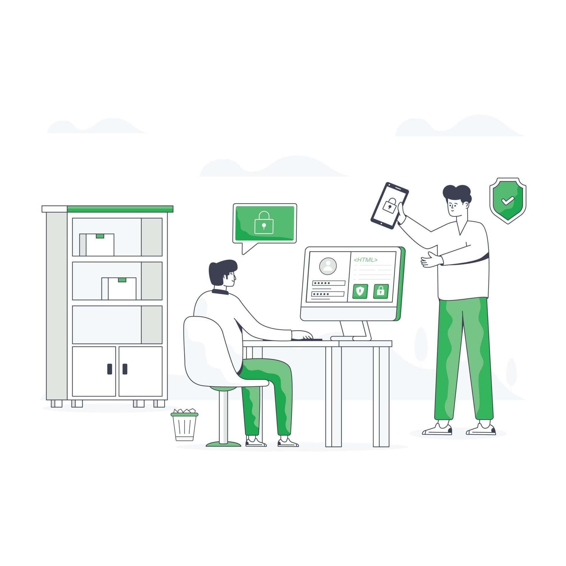 Easy to use flat illustration of application security 14158842 Vector ...