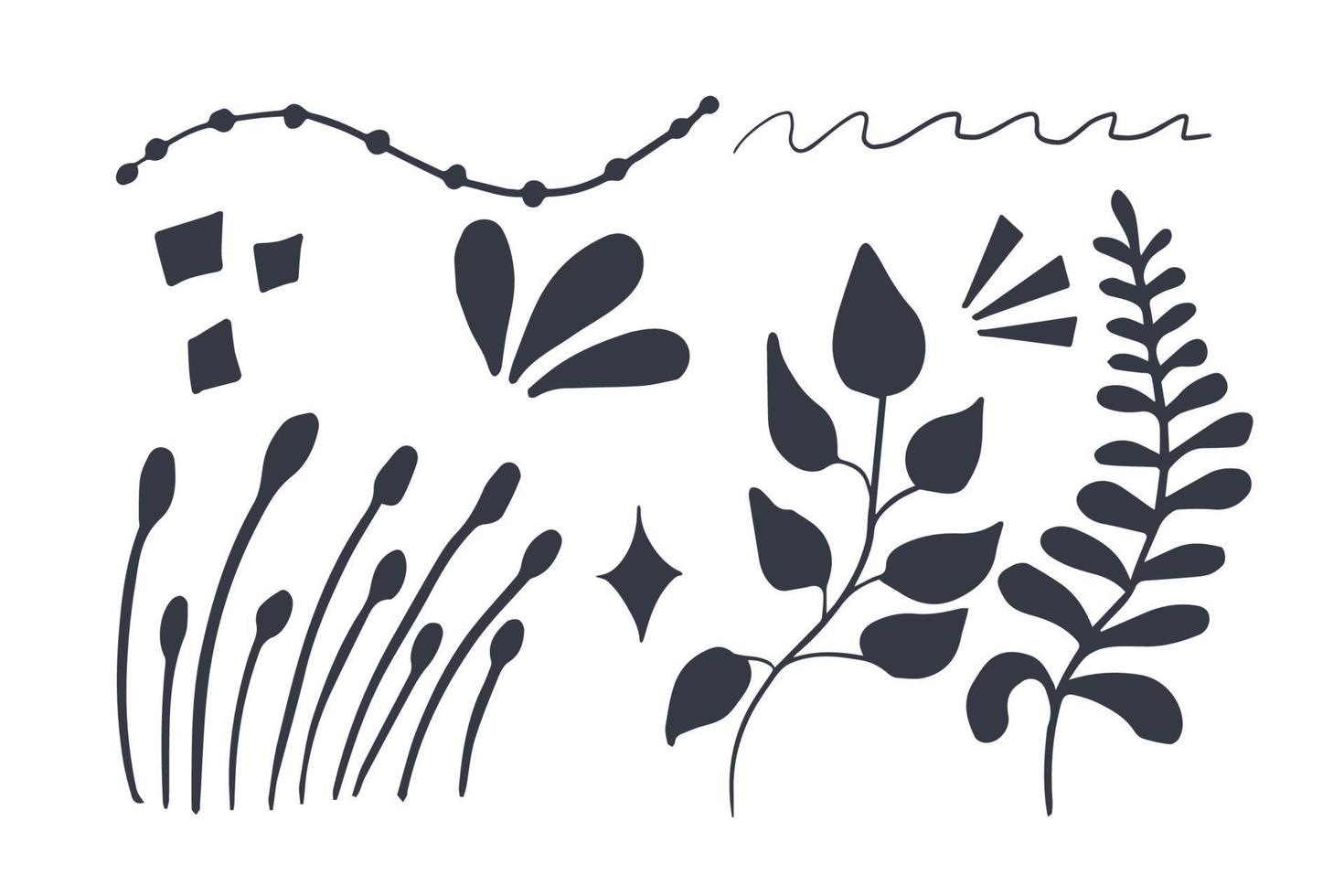 Set Trendy aesthetic organic shapes abstract splodge elements textured ...