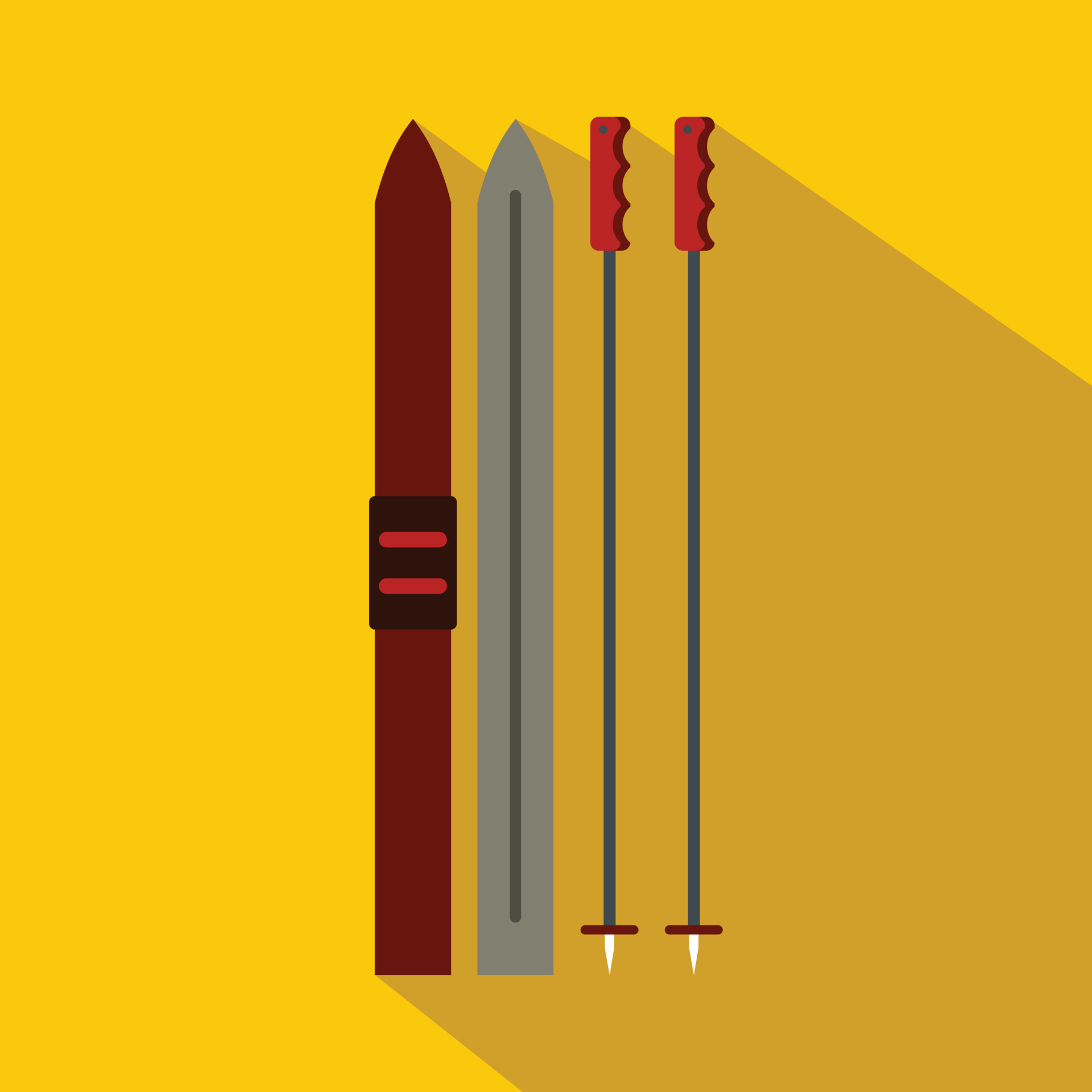 Ski icon, flat style 14165648 Vector Art at Vecteezy