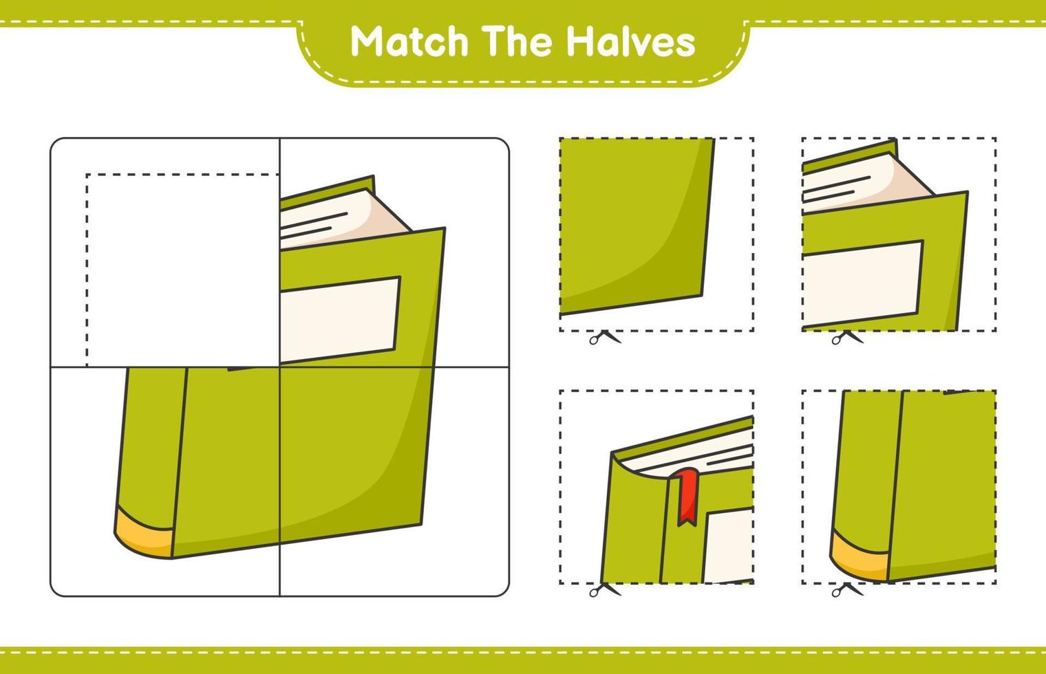 Empareja las mitades. unir las mitades del libro. juego educativo para ... Empareja las mitades. unir las mitades del libro. juego educativo para ...
