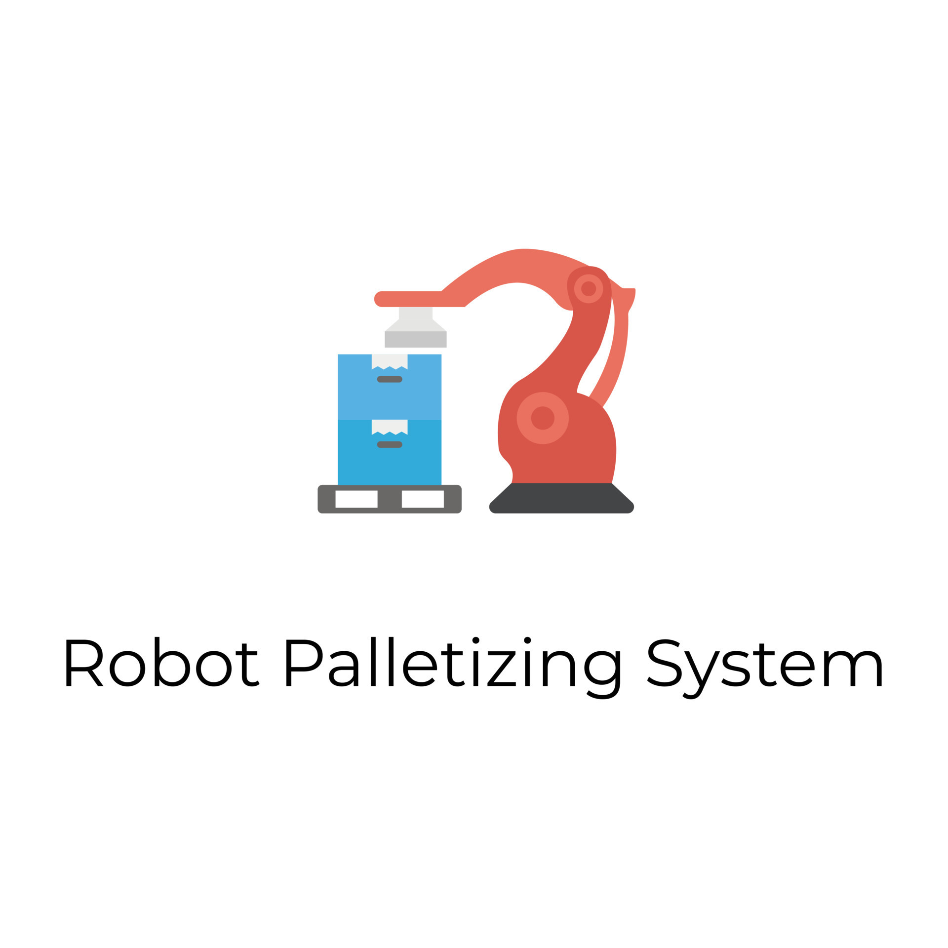 Robot Palletizing System 14169620 Vector Art at Vecteezy