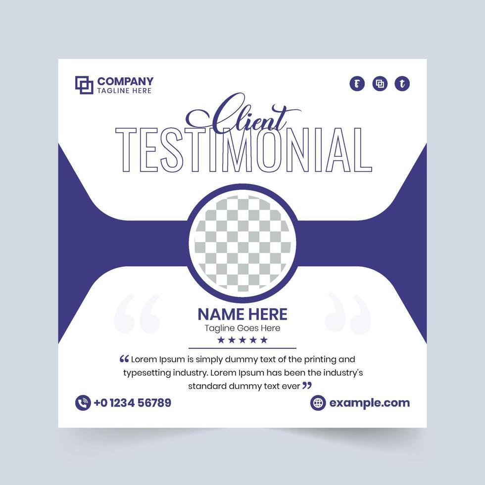 Business testimonial template vector with a photo placeholder. Customer ... Business testimonial template vector with a photo placeholder. Customer ...