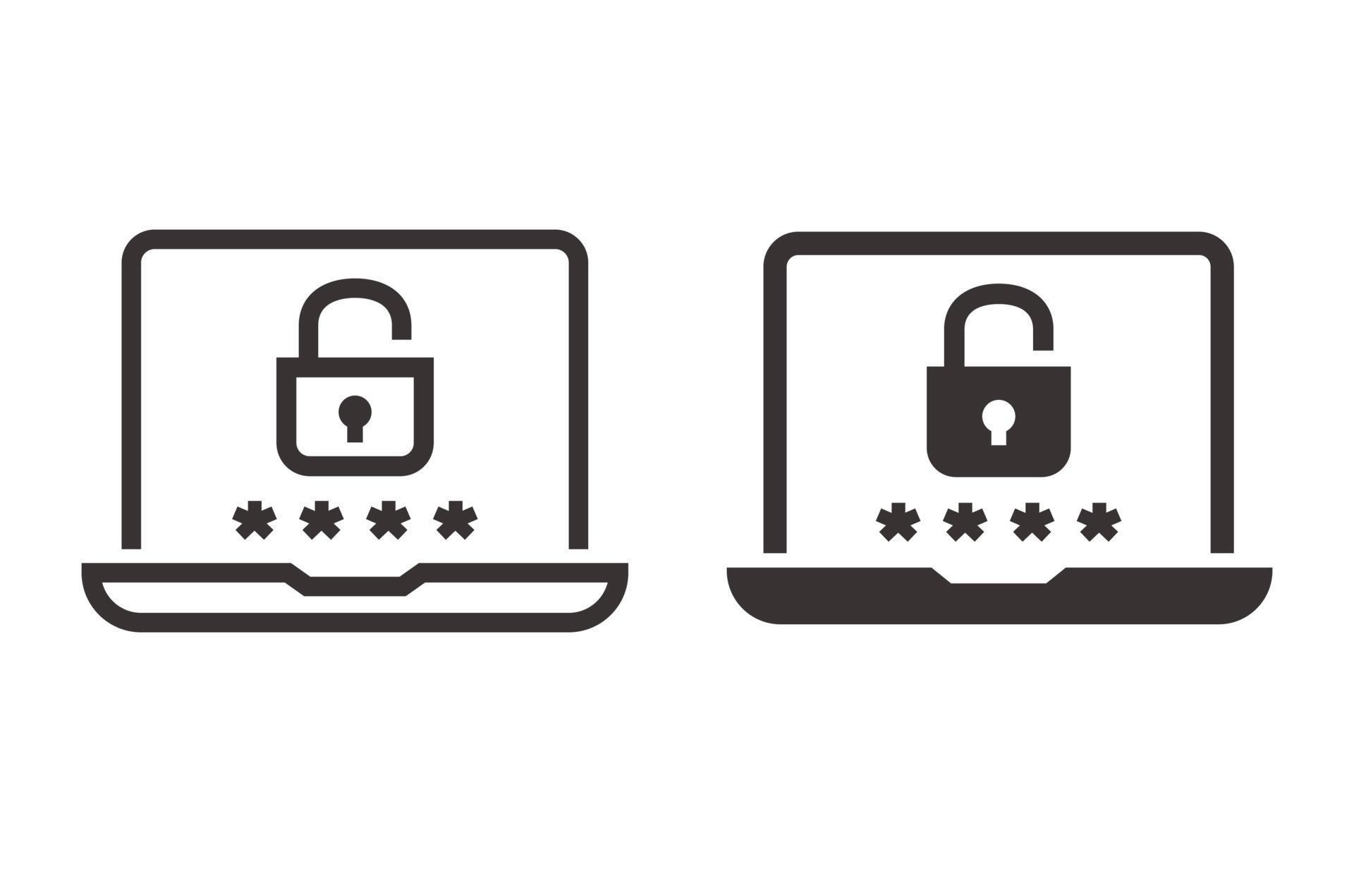 Computer security icon on white background. Vector illustration ...