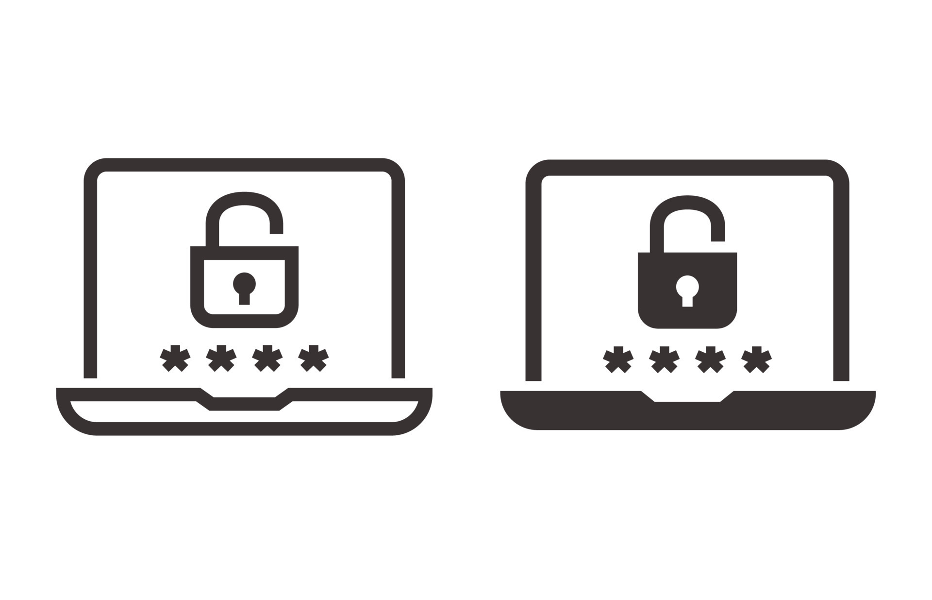 Computer security icon on white background. Vector illustration ...