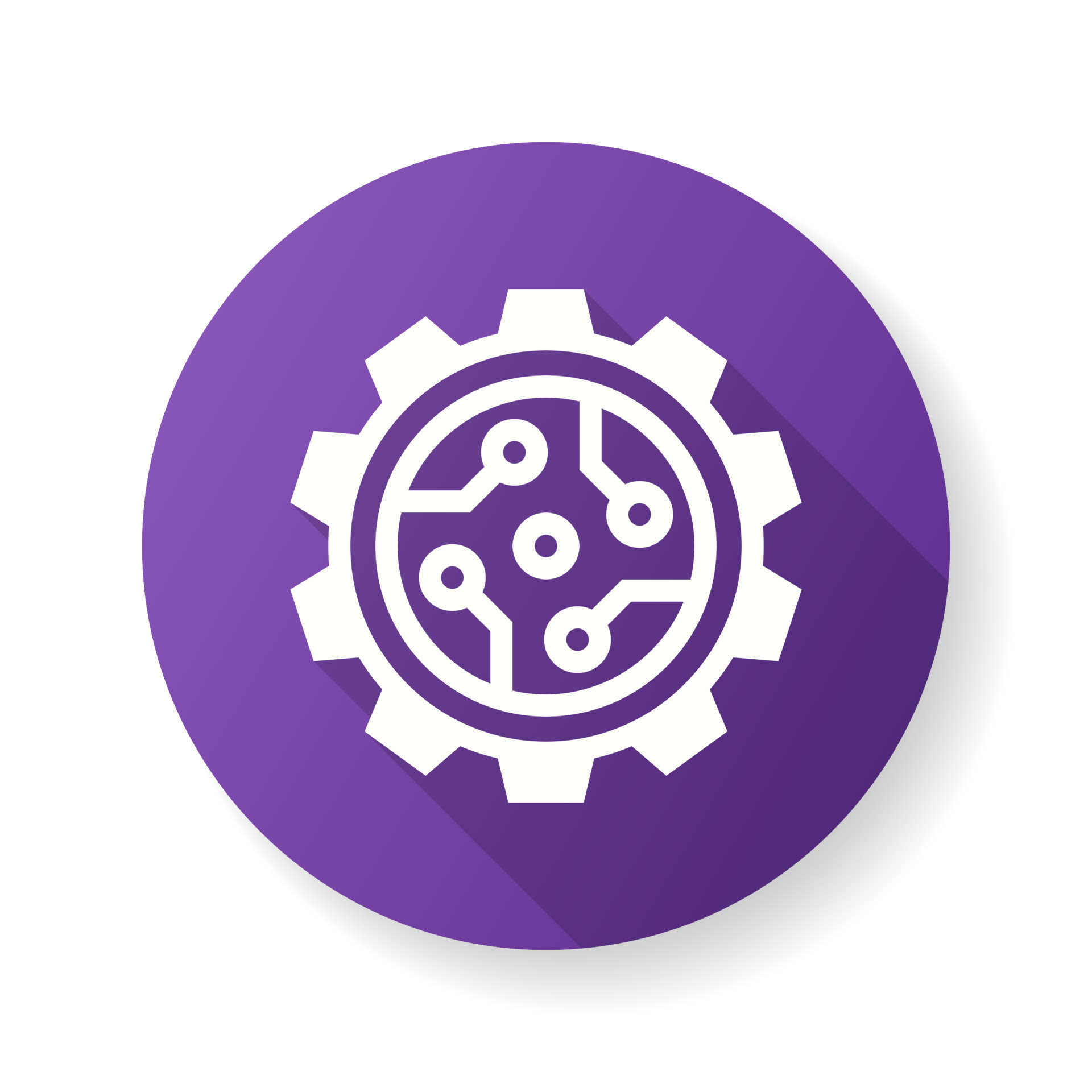Automation icon with long shadow for graphic and web design. 14169976 ...