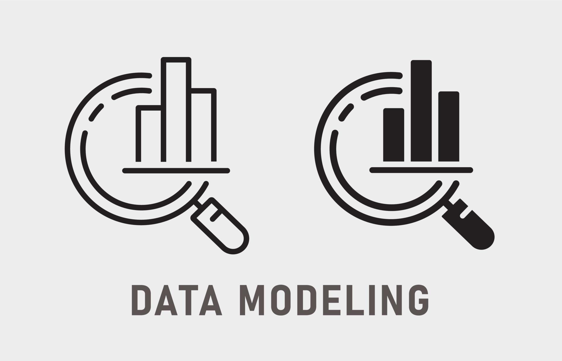 Data modeling icon on white background. Vector illustration. 14170003 ...