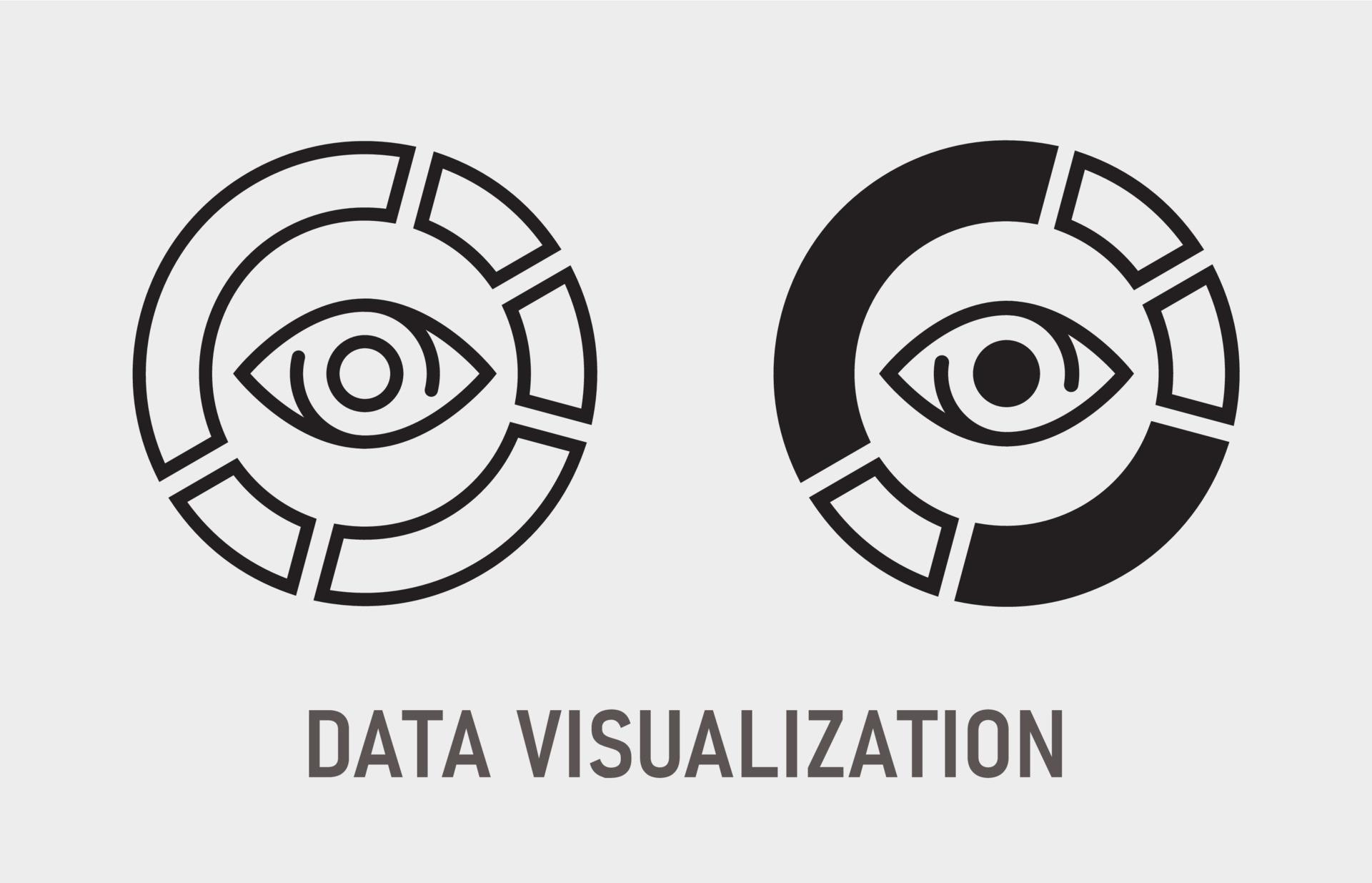 Data visualization icon on white background. Vector illustration ...