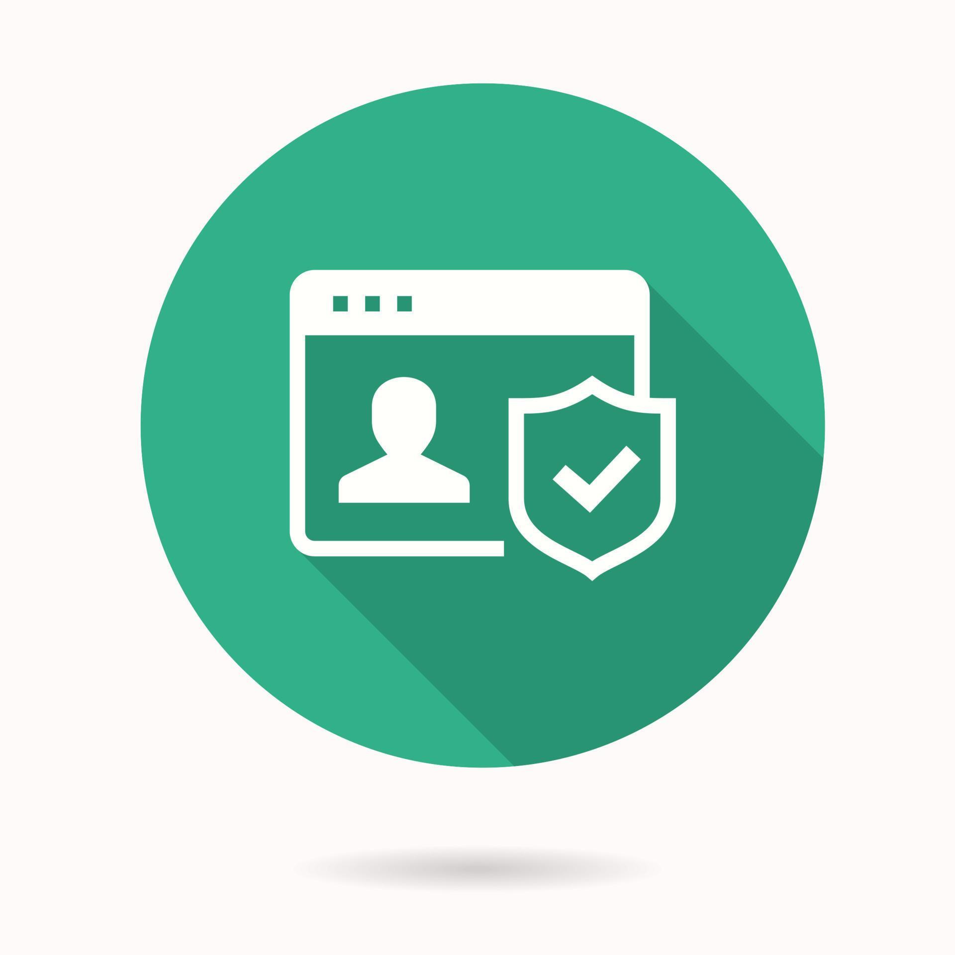 Online privacy icon with long shadow for graphic and web design. 14170060 Vector Art at Vecteezy