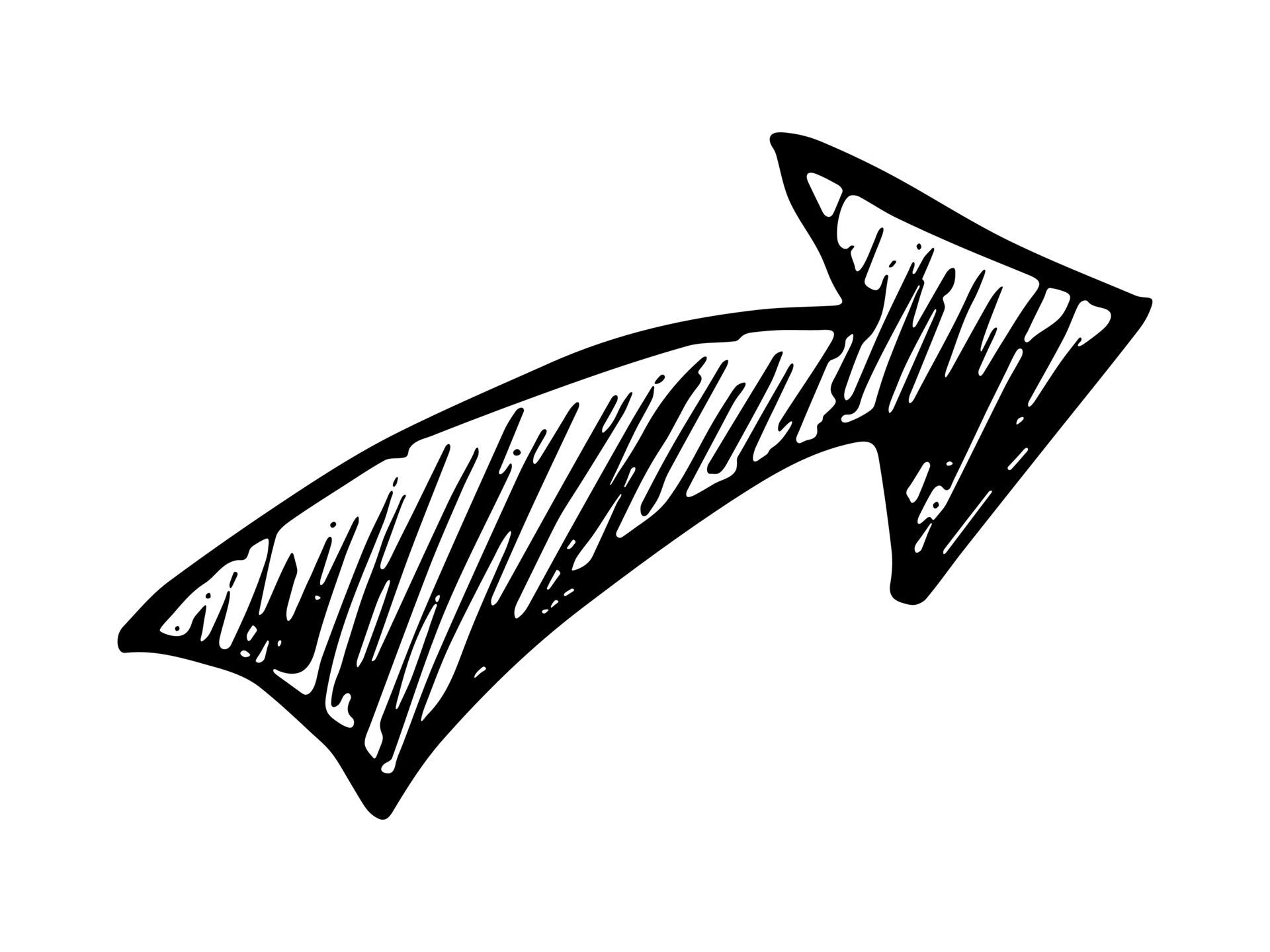 Hand drawn ink arrow illustration in sketch style. Business doodle ...