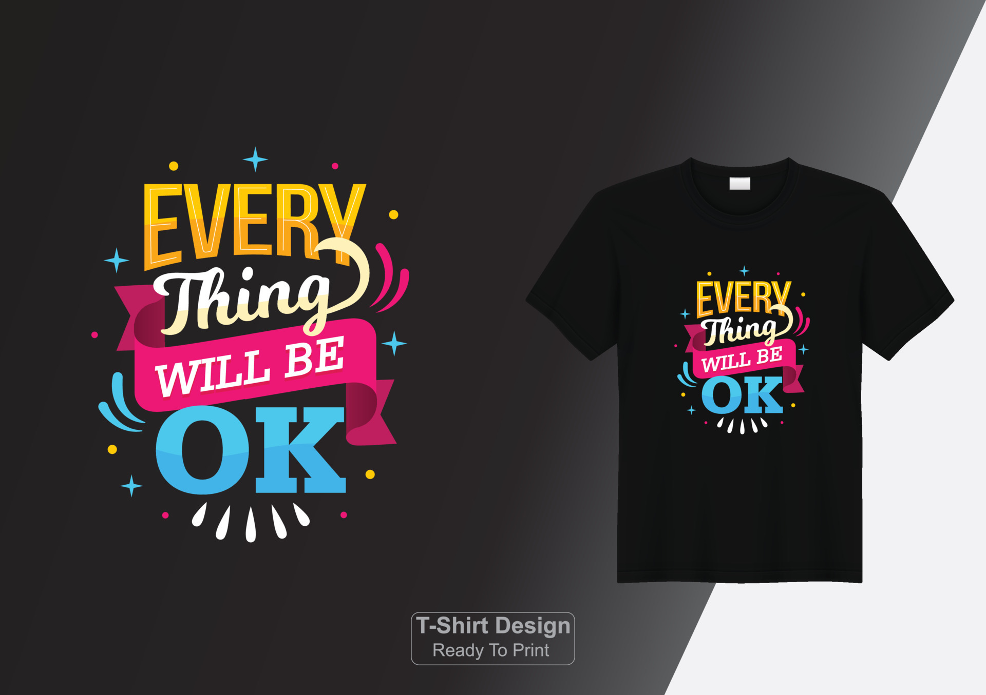 Typography T Shirt Design Template For Print 14172861 Vector Art At