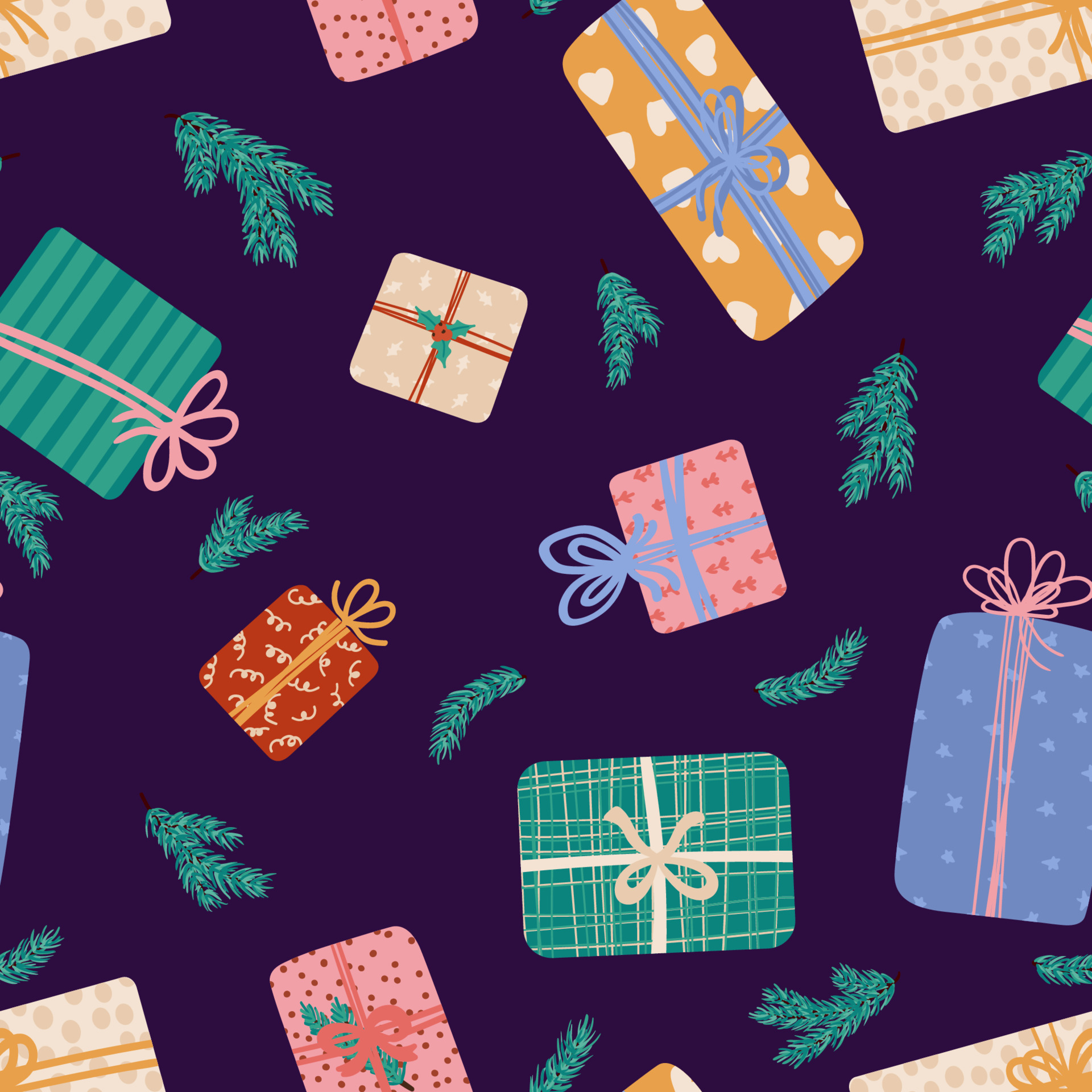 Gift Boxes With Ribbon And Bows Different Shapes And Sizes Seamless gift-boxes-with-ribbon-and-bows-different-shapes-and-sizes-seamless