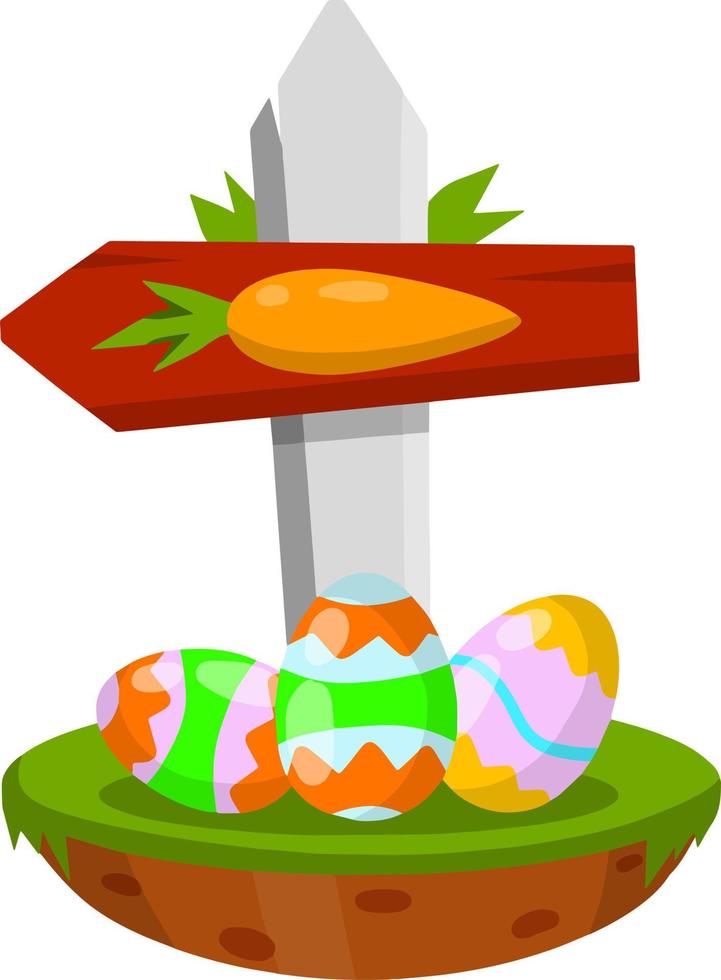 celebración de la pascua. conjunto de huevos pintados de colores y ...