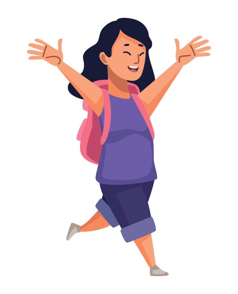 traveler woman running 14175705 Vector Art at Vecteezy