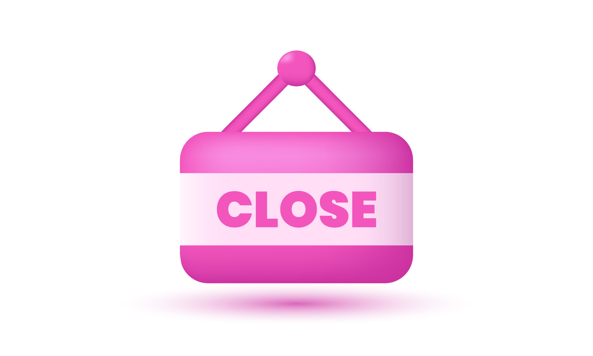 illustration icon 3d pink close sign door signboard isolated on white background 14177270 Vector ...