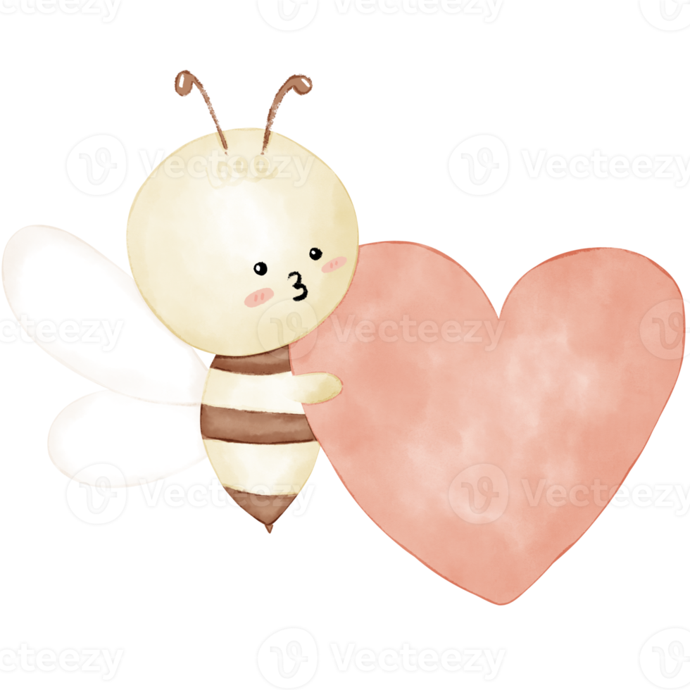 Cute Bee Watercolor Illustration 14177732 Png