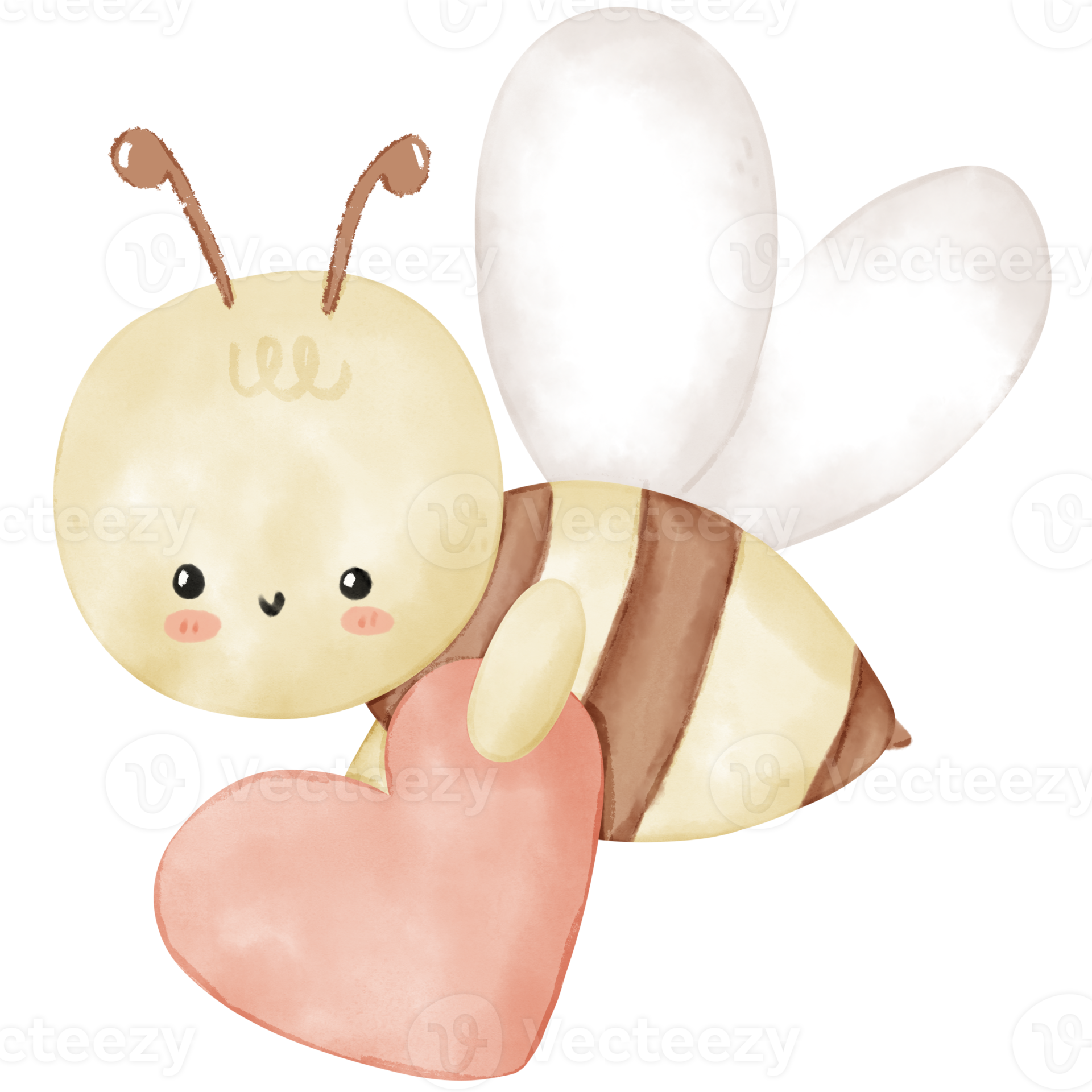 Cute bee watercolor illustration 14177745 PNG