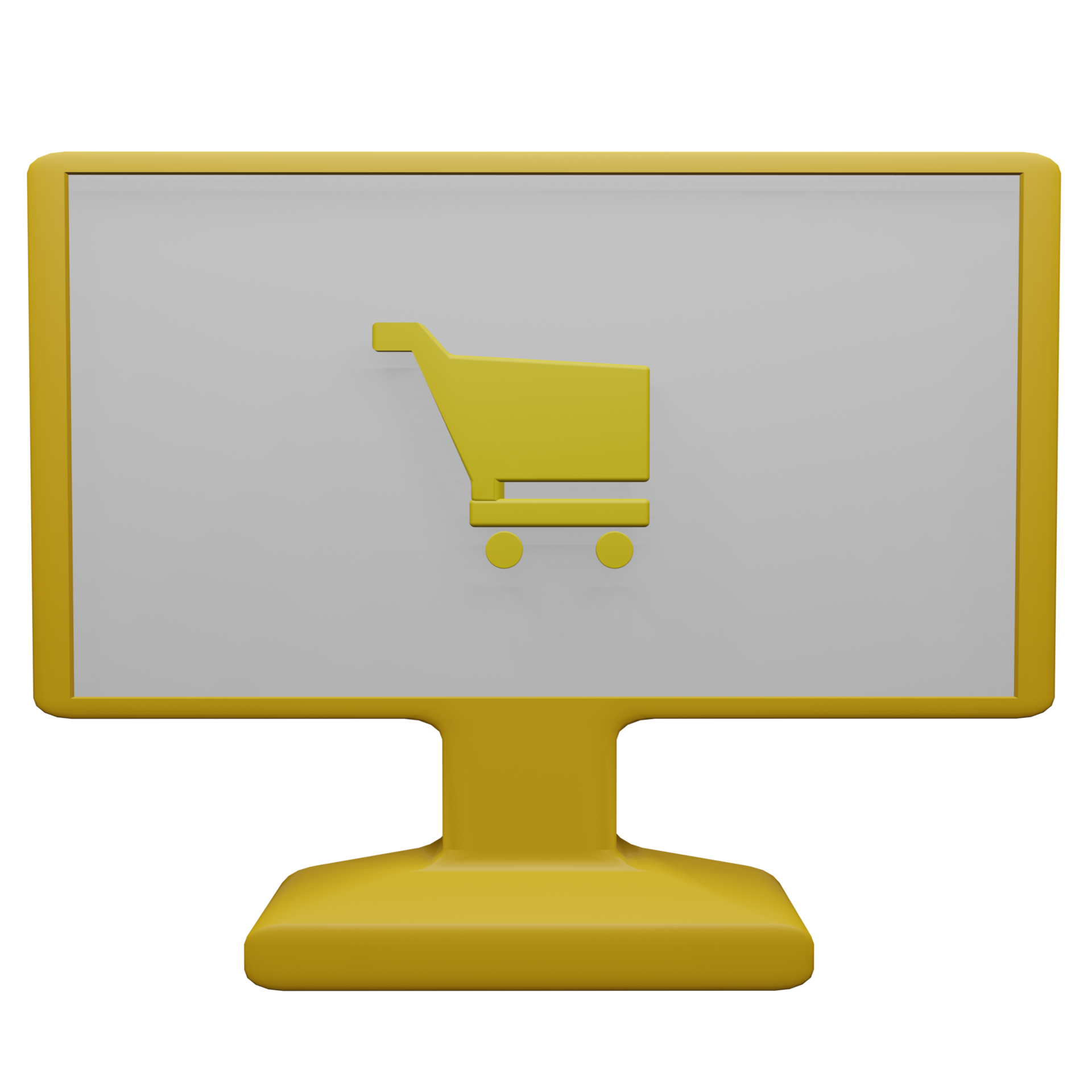 Computer And Shopping Cart 3d Icons Perfect To Use As Additional Elements In Your Templates